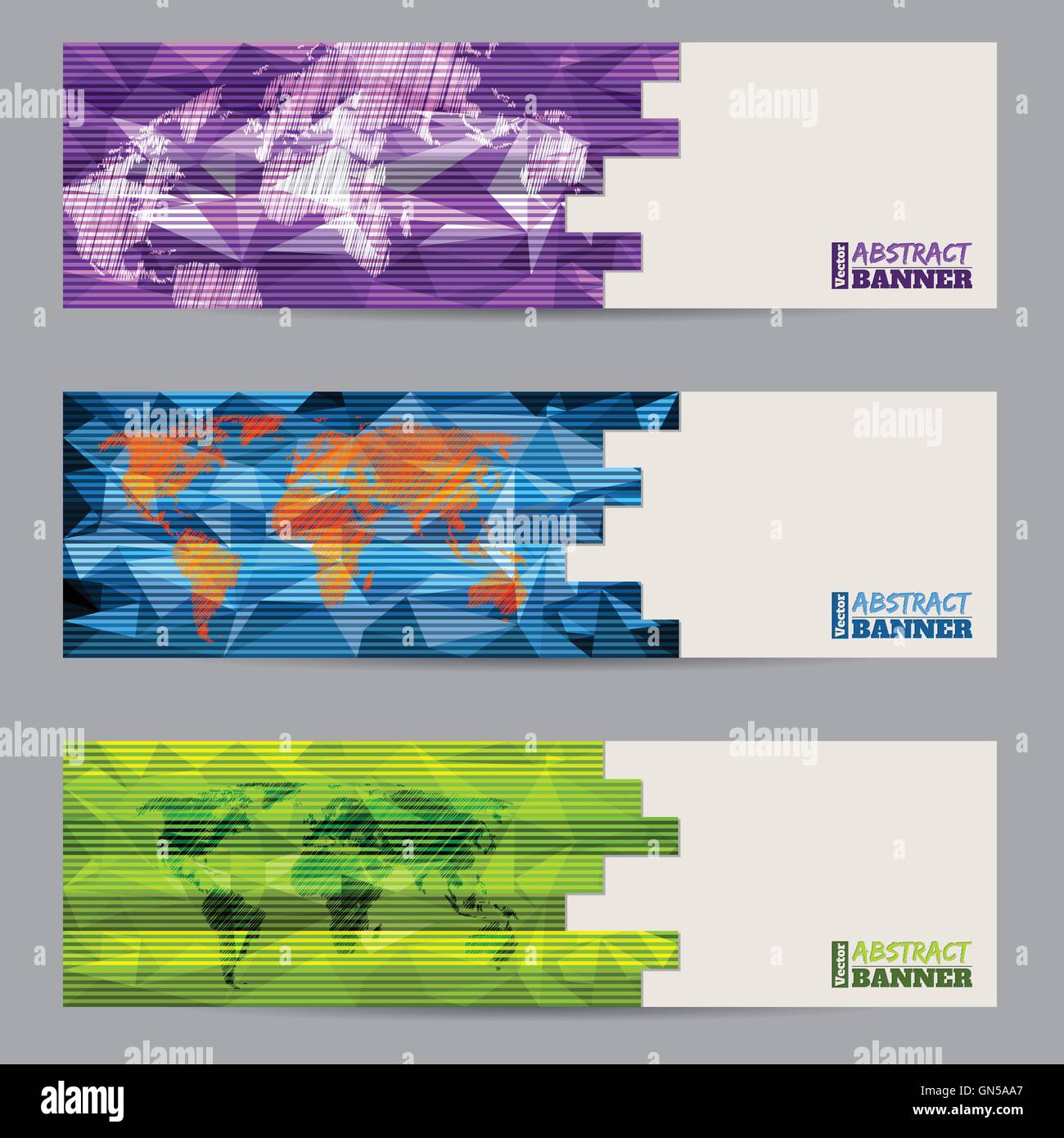 Set banners world map Stock Vector Images - Alamy