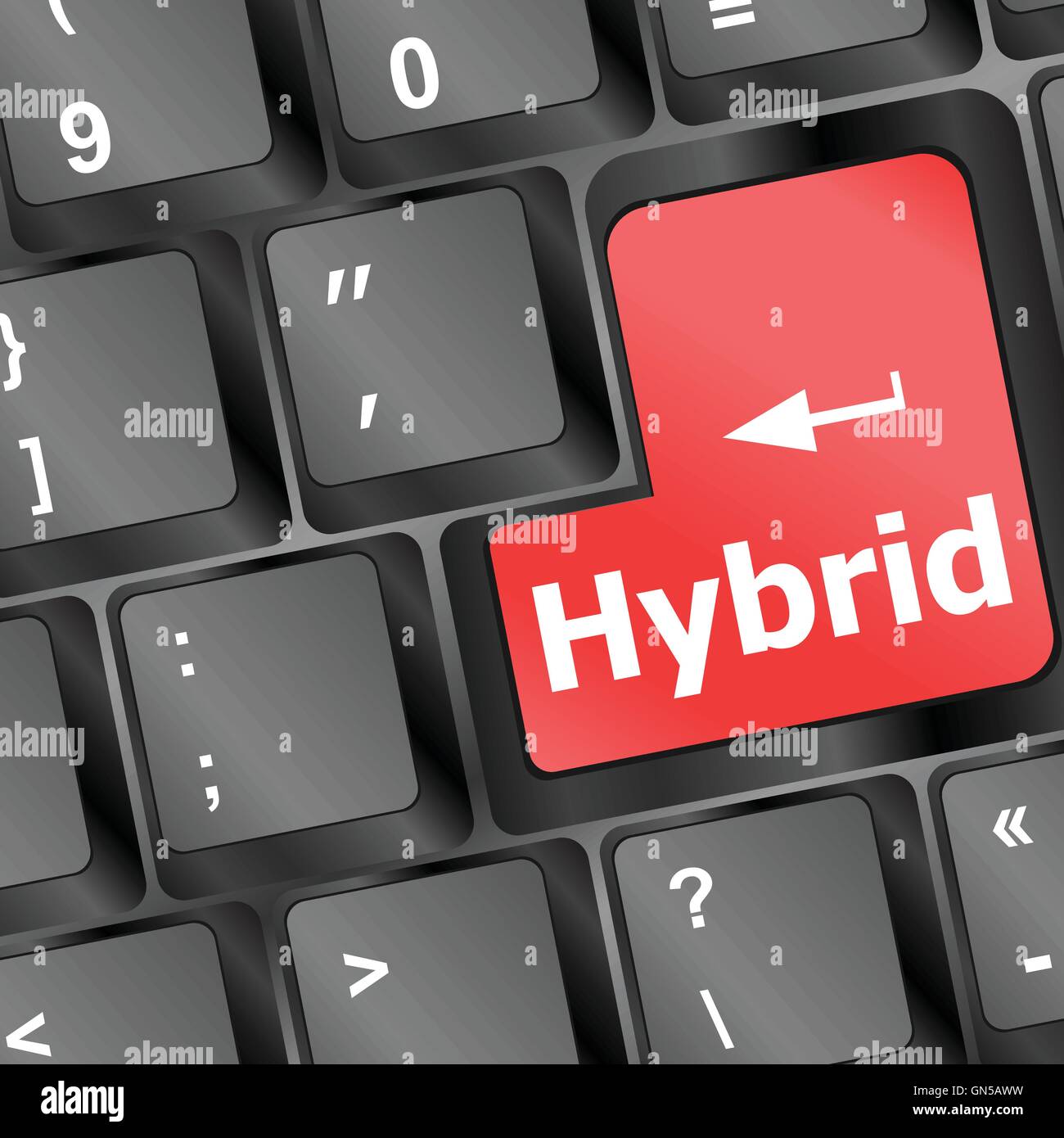 hybrid key on keyboard vector vector illustration Stock Vector Image ...