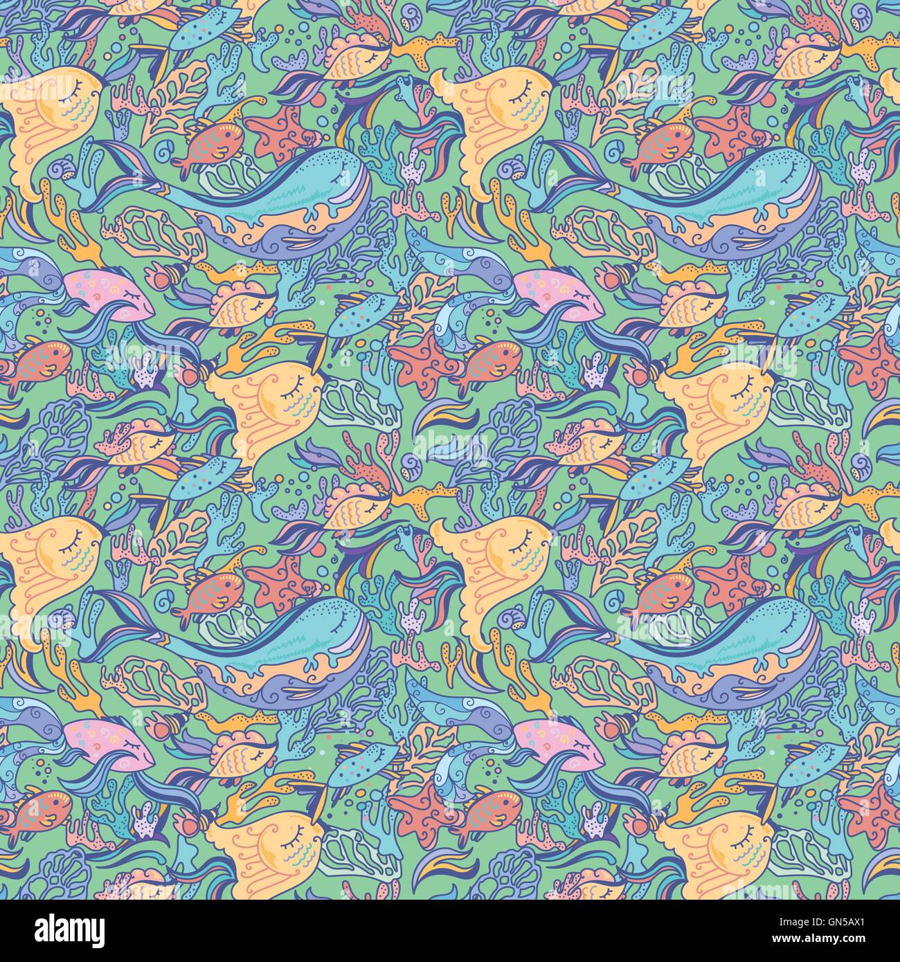 Green marine pattern Stock Vector Image & Art - Alamy