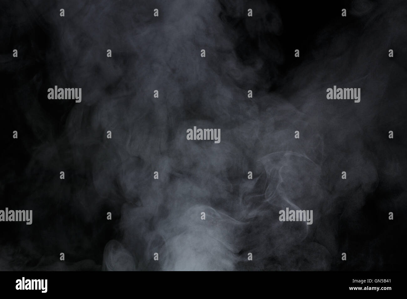 Abstract white water vapor on a black background. Texture. Design ...