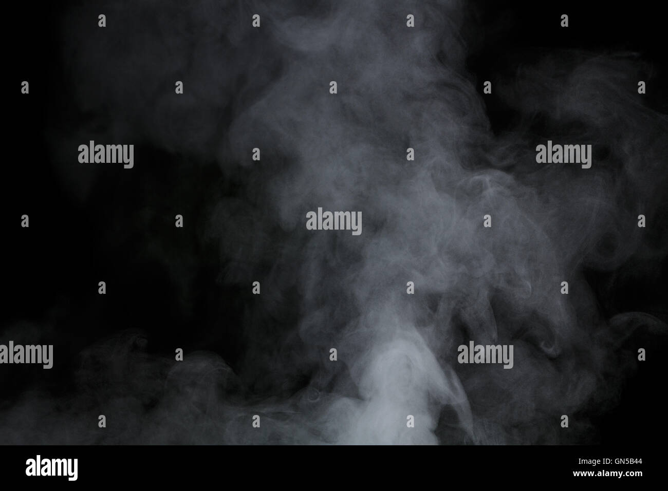 Abstract white water vapor on a black background. Texture. Design ...