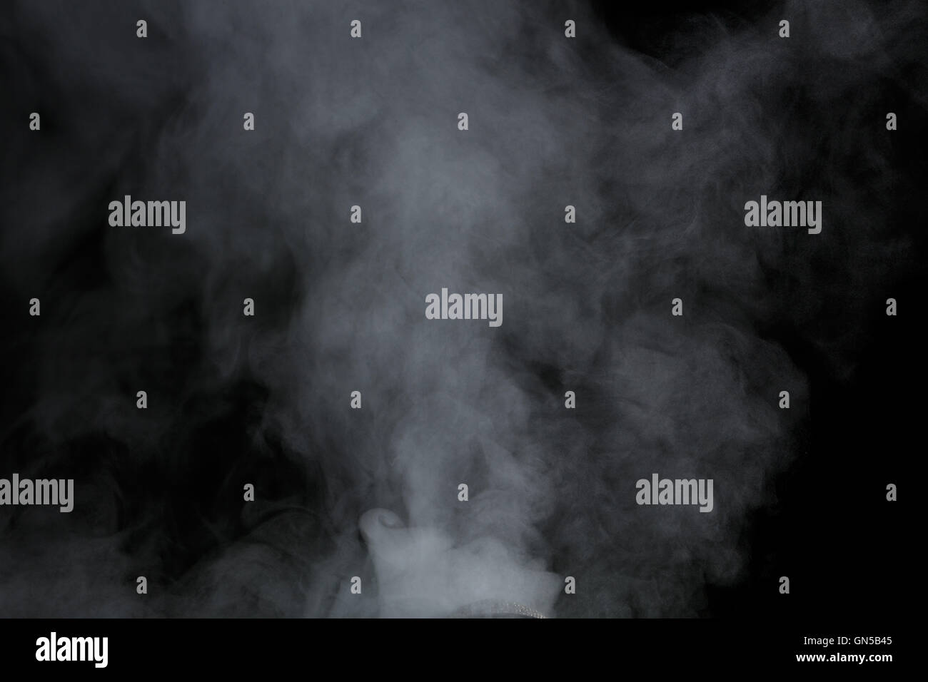 Abstract white water vapor on a black background. Texture. Design ...