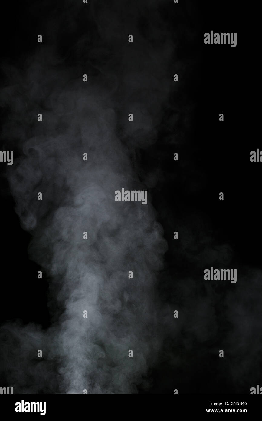 Abstract white water vapor on a black background. Texture. Design ...