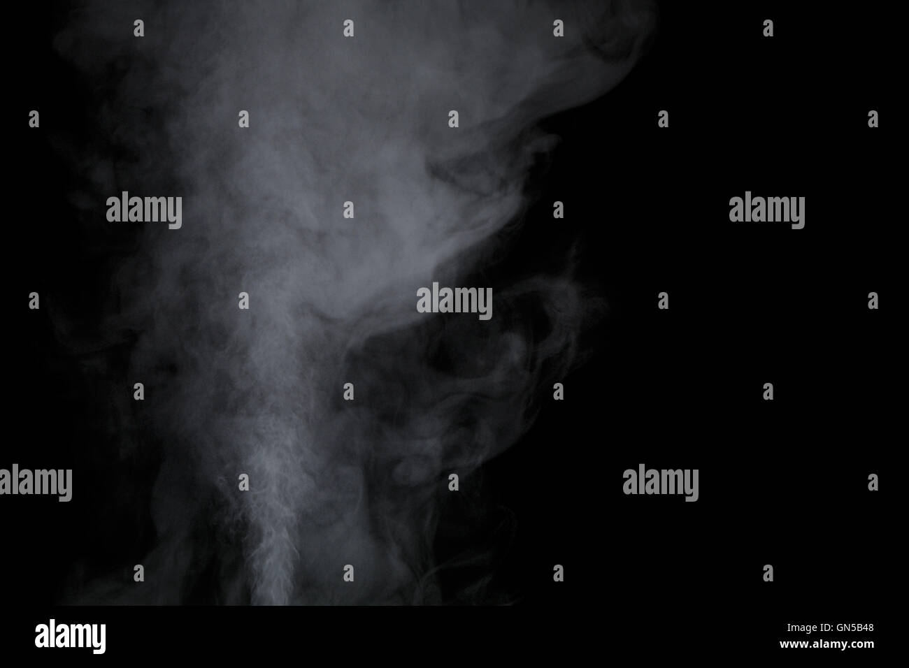 Abstract white water vapor on a black background. Texture. Design ...