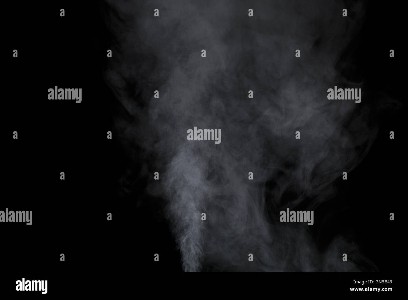 Abstract white water vapor on a black background. Texture. Design ...