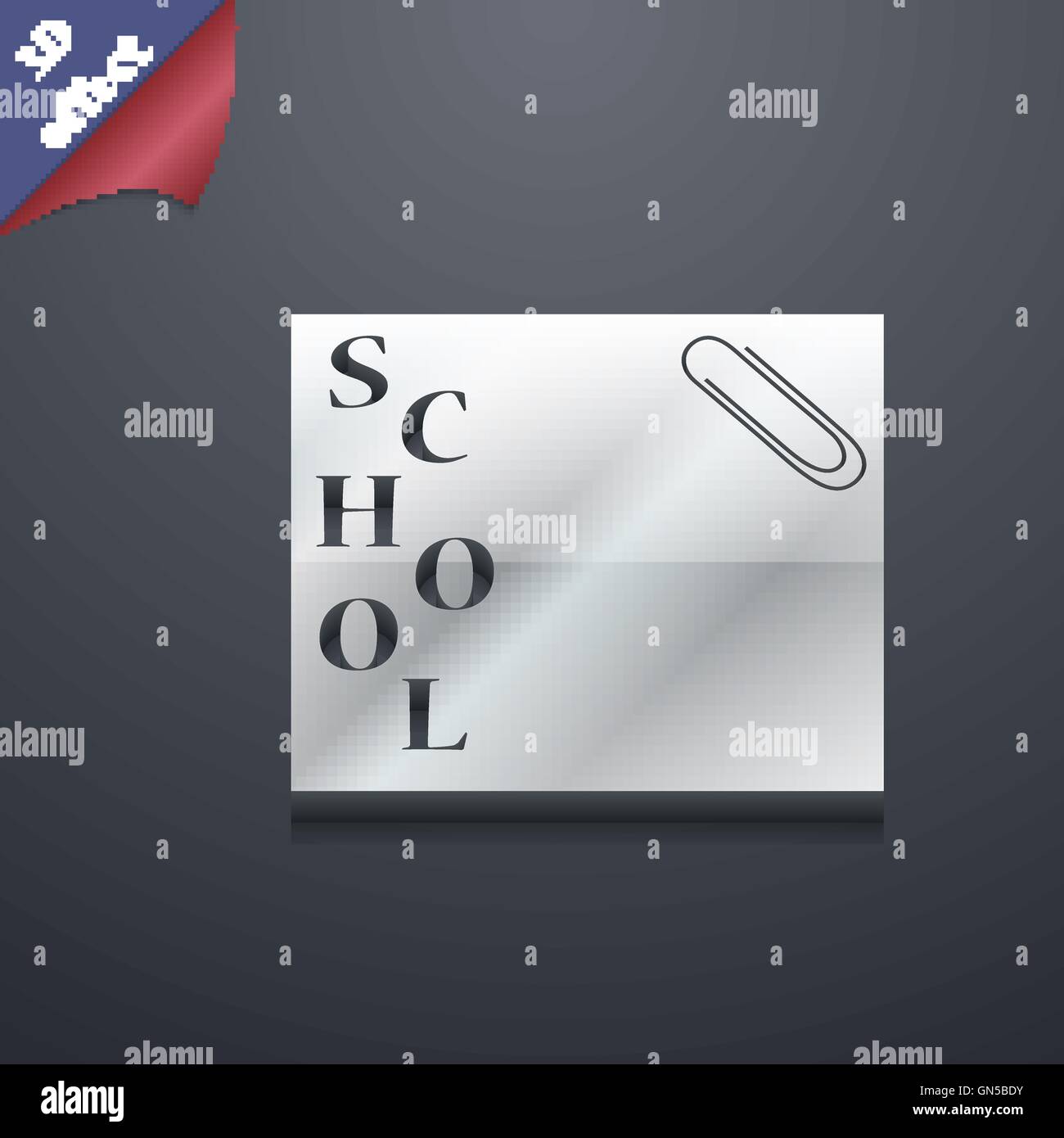 reminder sticker, note icon symbol. 3D style. Trendy, modern design ...