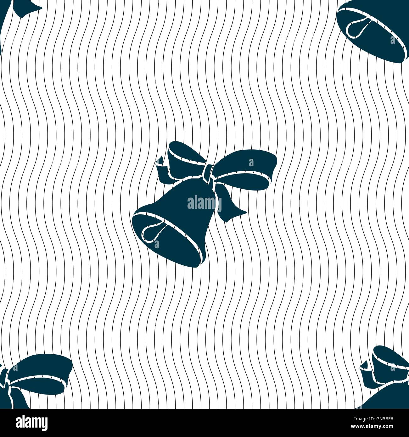 bell icon sign. Seamless pattern with geometric texture. Vector Stock ...