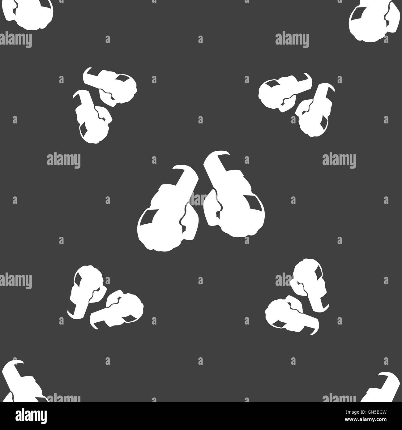 boxing gloves icon sign. Seamless pattern on a gray background. Vector ...