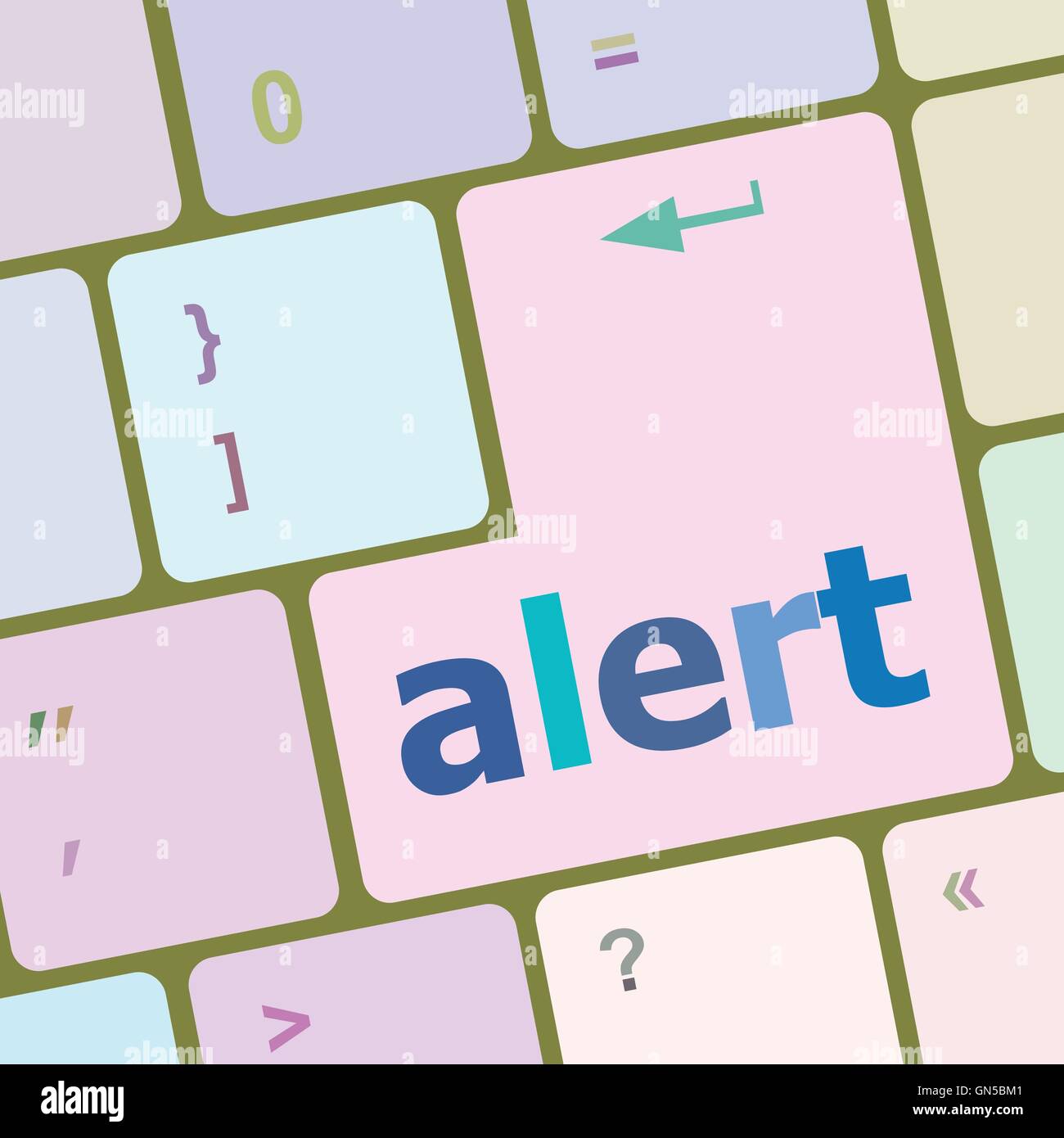 alert button on the keyboard key vector illustration Stock Vector Image ...