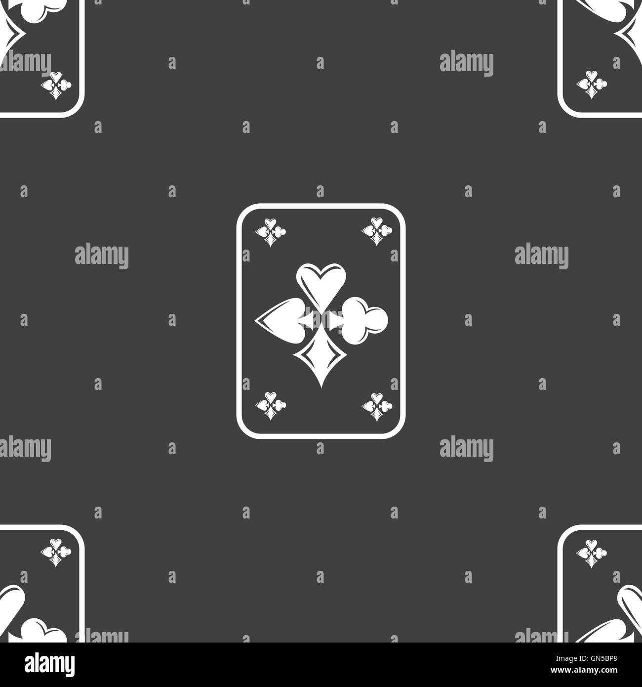 game cards icon sign. Seamless pattern on a gray background. Vector ...