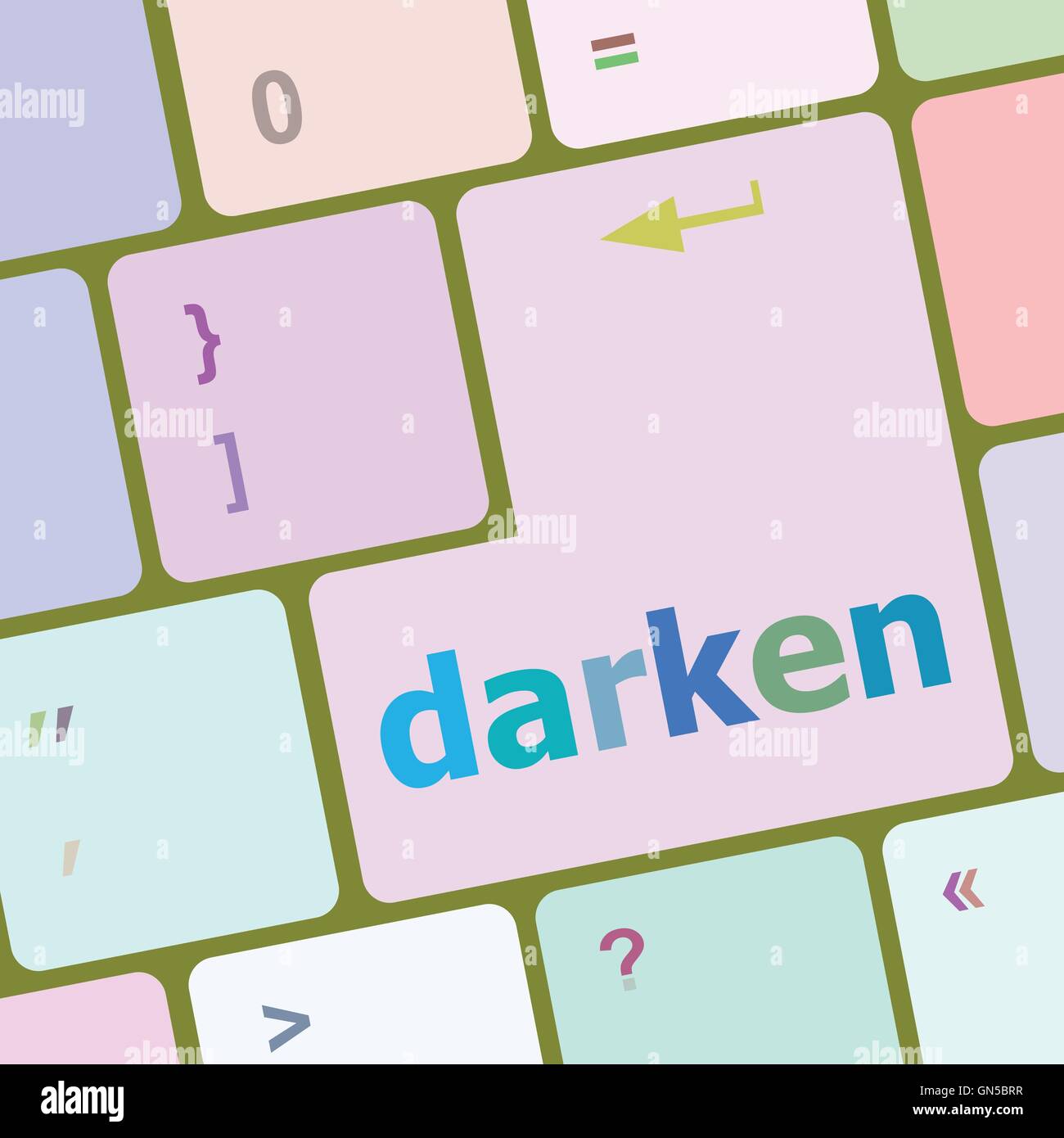 darken word on computer keyboard key vector illustration Stock Vector ...