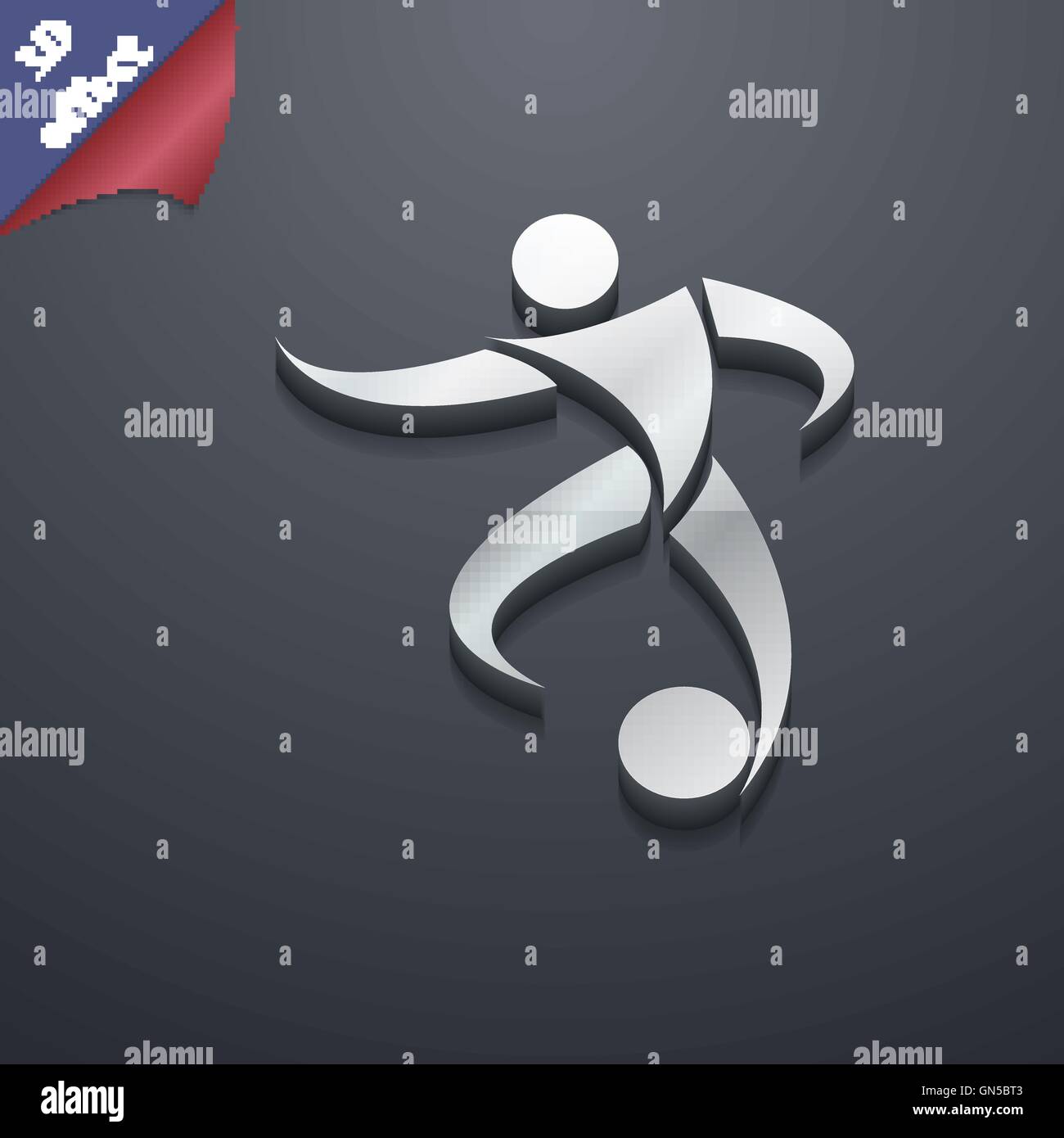football player icon symbol. 3D style. Trendy, modern design with space ...
