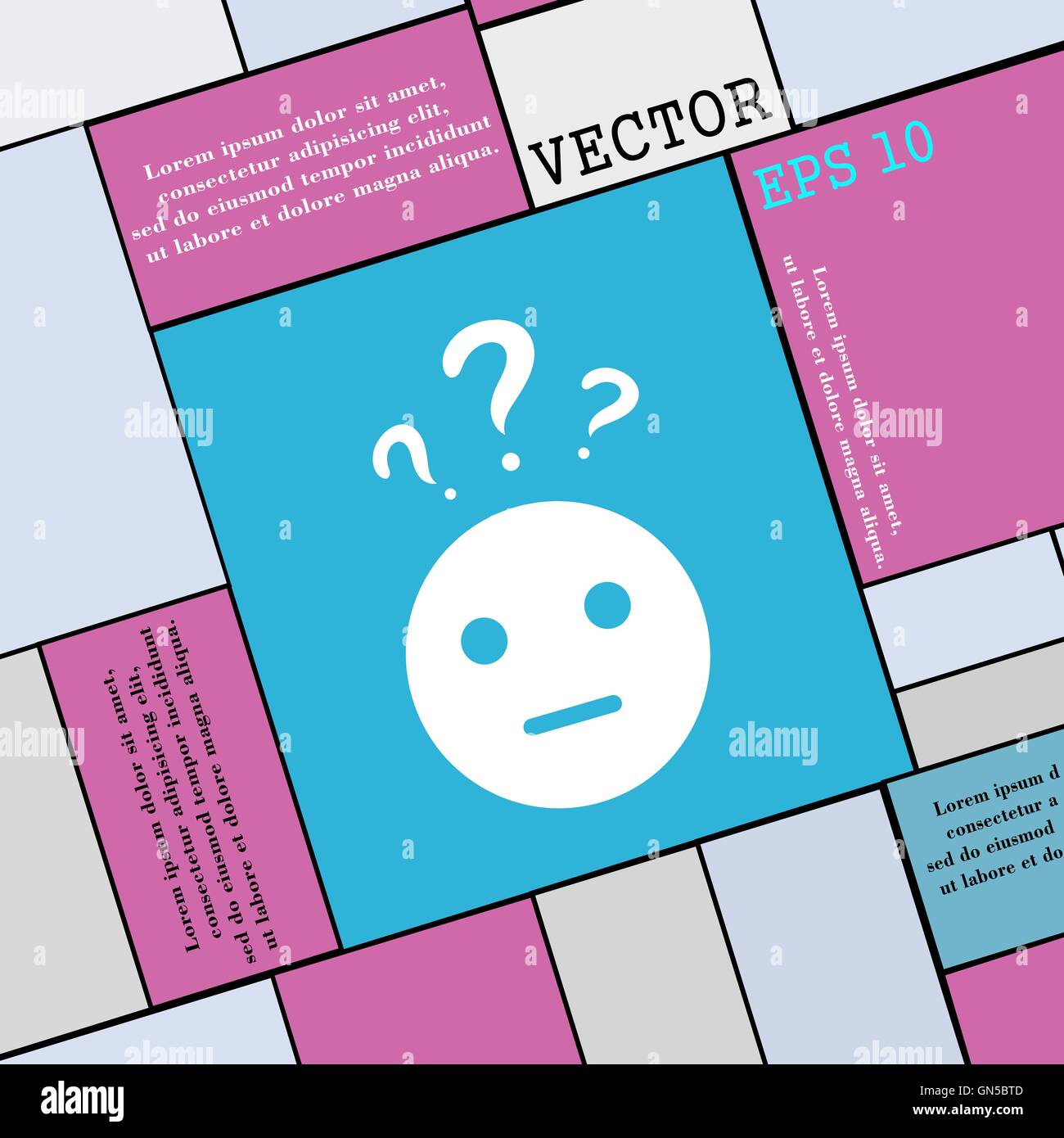 question mark and man, incomprehension icon sign. Modern flat style for ...