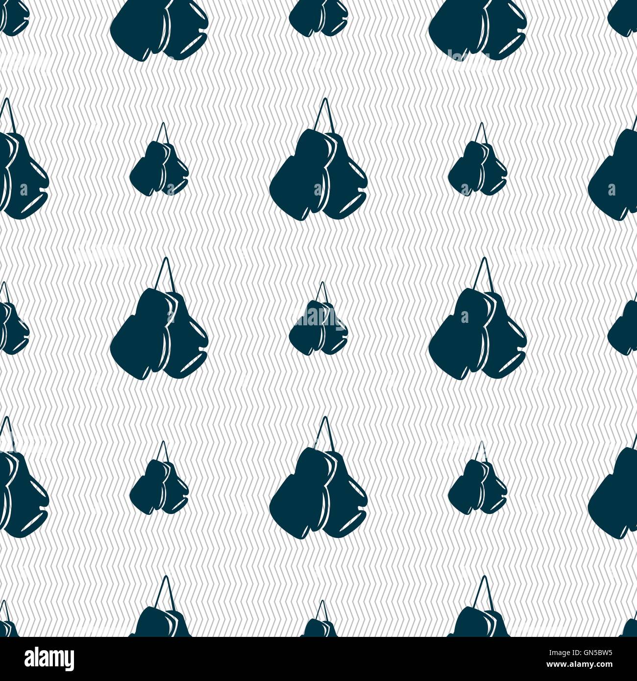 boxing gloves icon sign. Seamless pattern with geometric texture ...