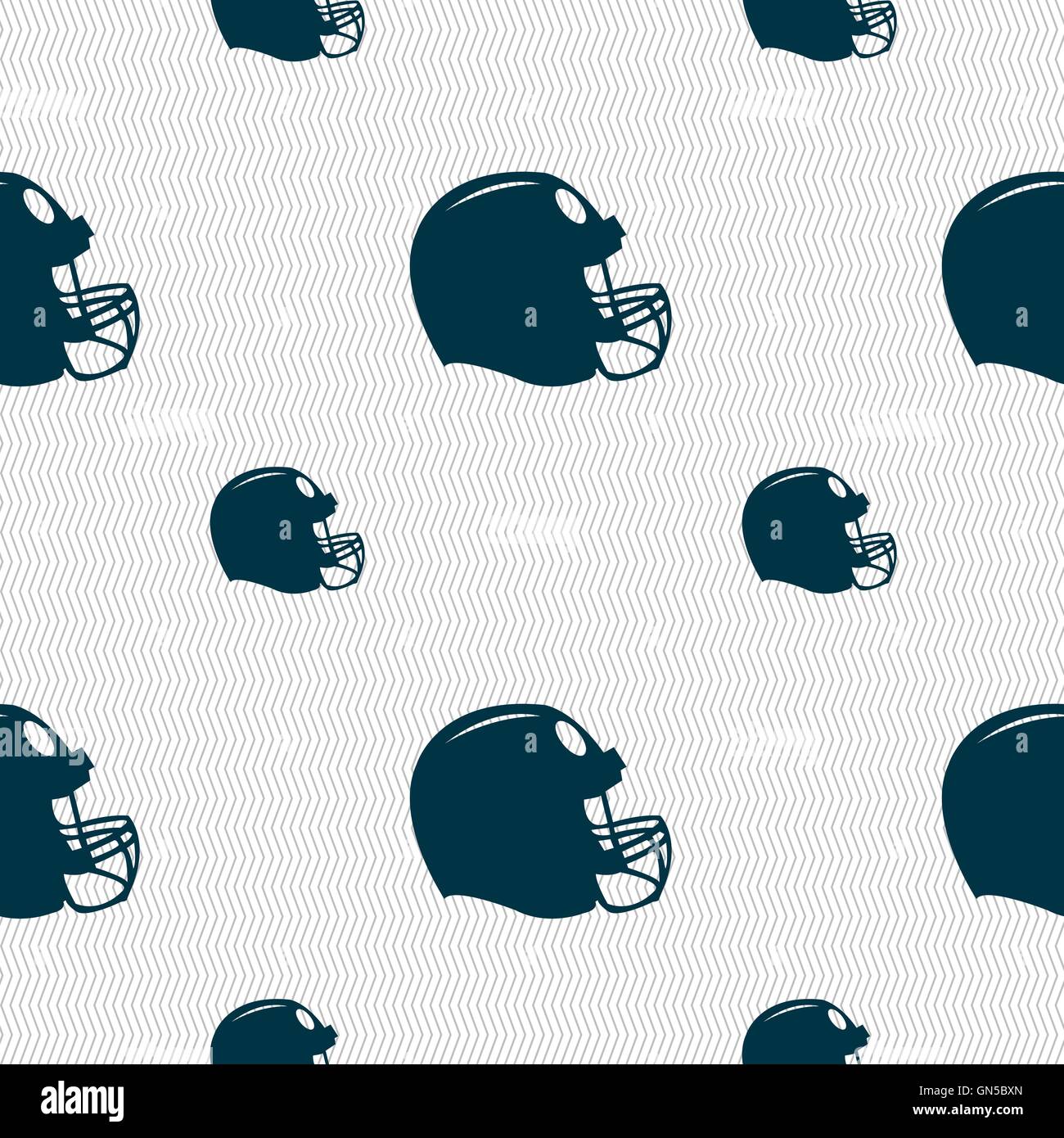 football helmet icon sign. Seamless pattern with geometric texture ...