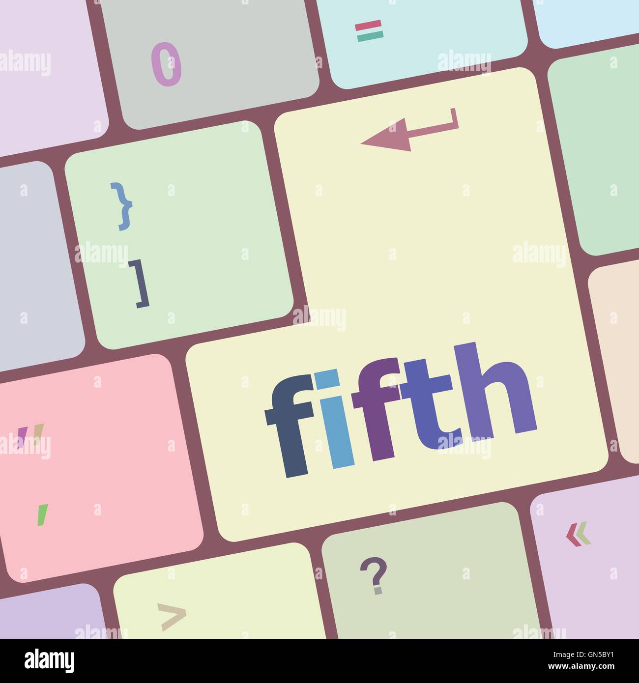 fifth button on computer pc keyboard key vector illustration Stock ...