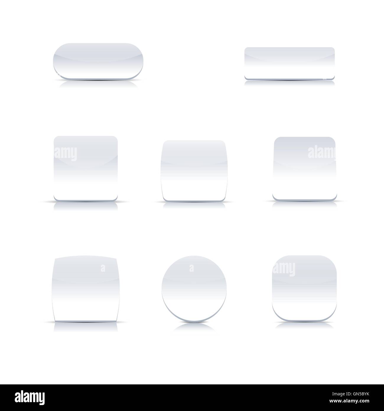 Set of white buttons, vector illustration Stock Vector Image & Art - Alamy