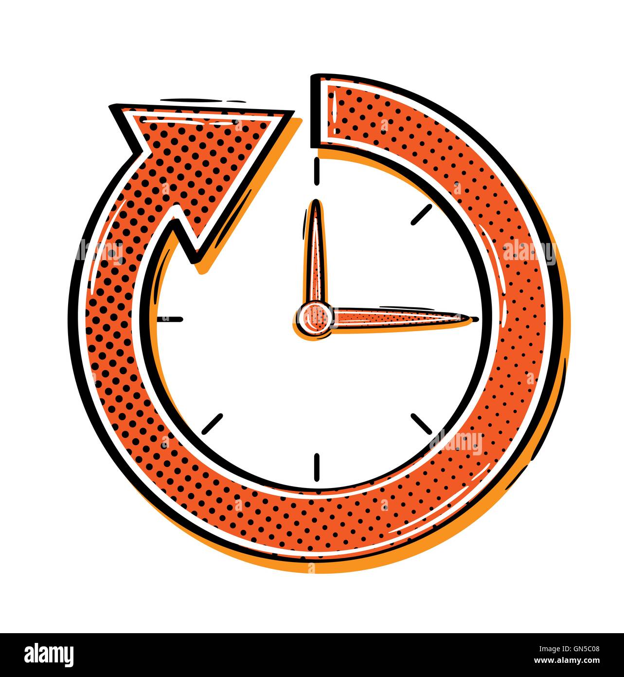 comic arrow with watch Stock Vector Image & Art - Alamy