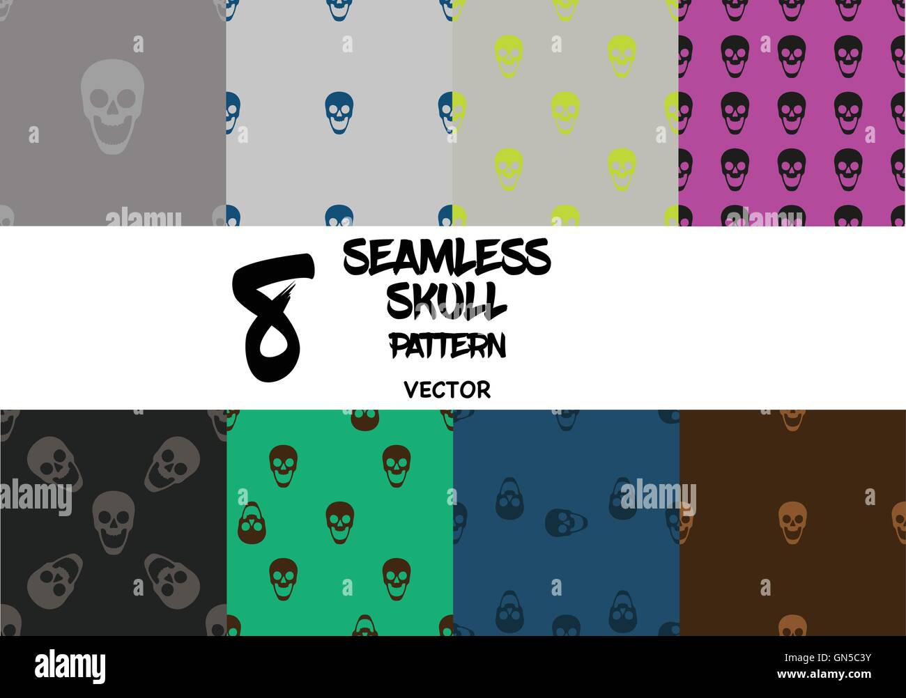 Set of skull seamless pattern Stock Vector Image & Art - Alamy