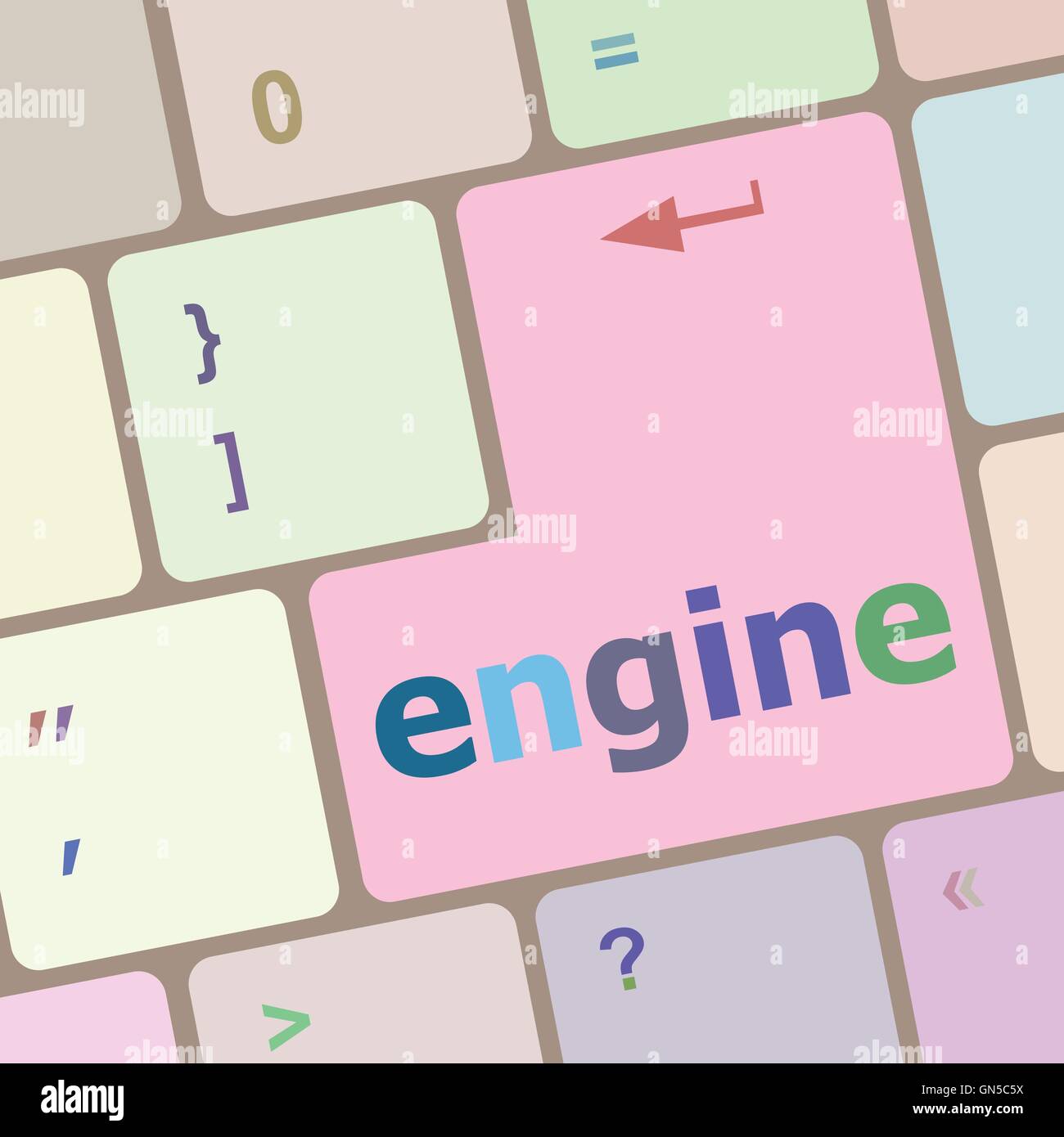 engine word on computer pc keyboard key vector illustration Stock ...