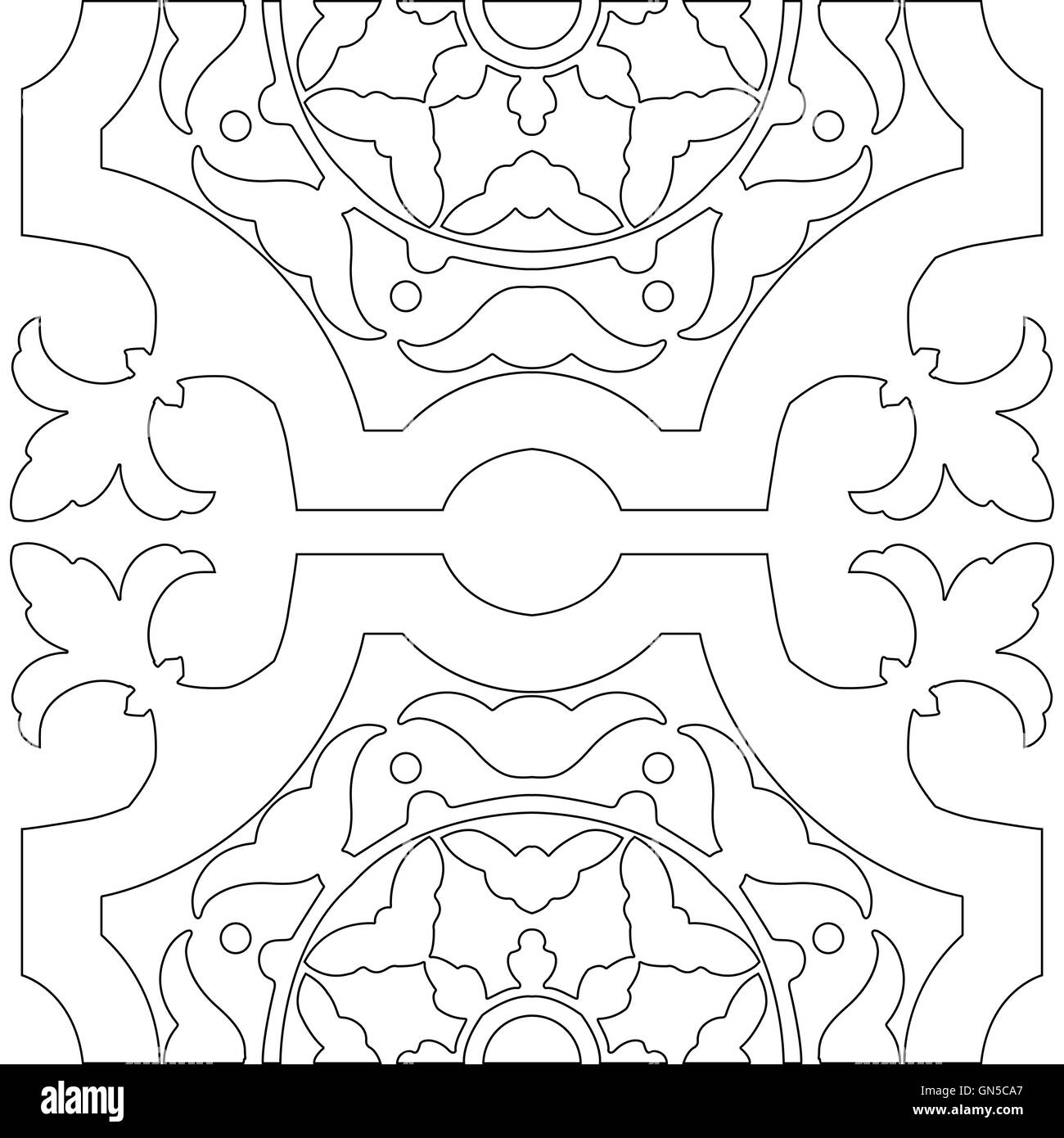 Unique coloring book square page for adults - seamless pattern tile ...
