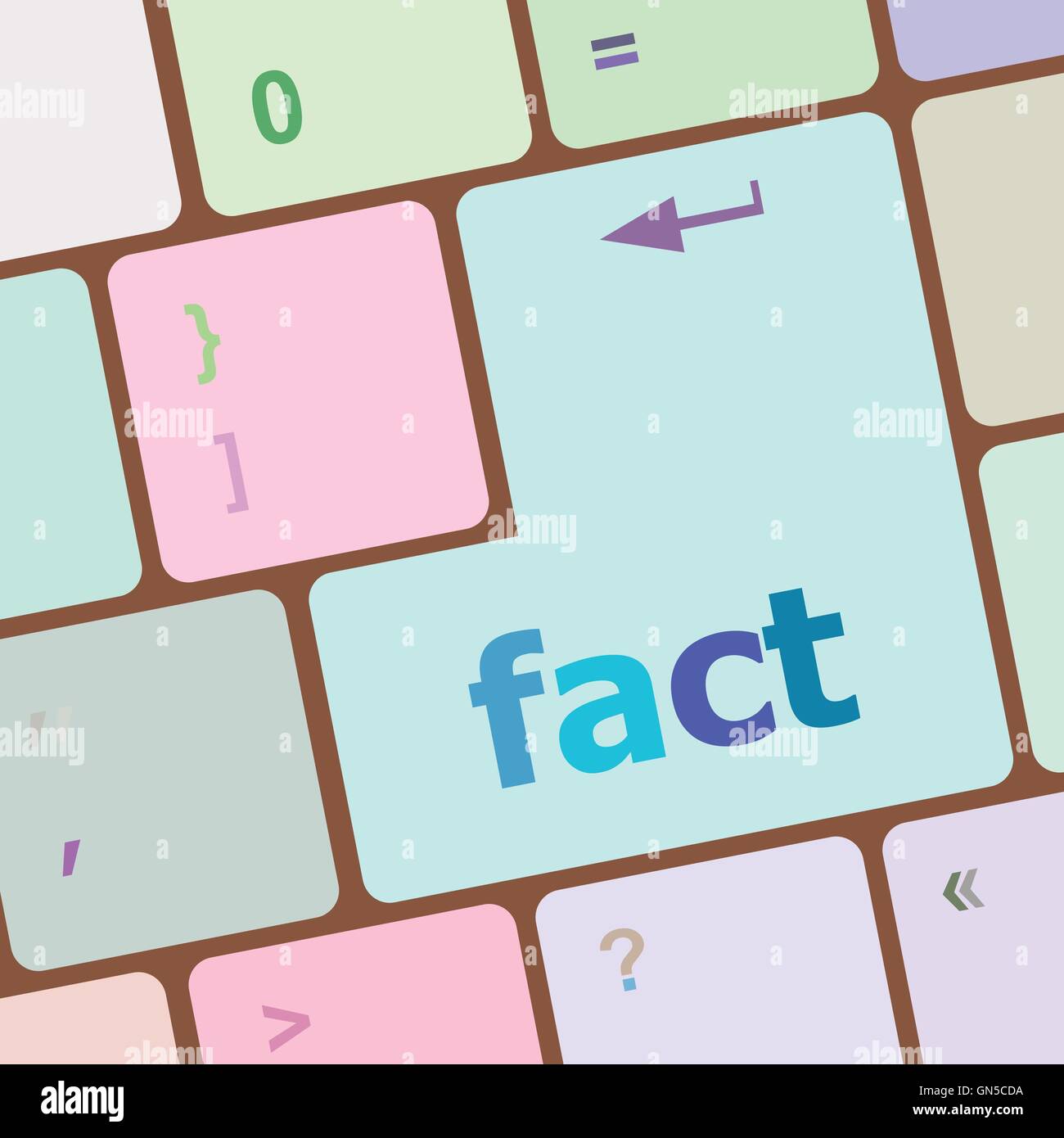 fact button on keyboard - business concept, raster vector illustration ...
