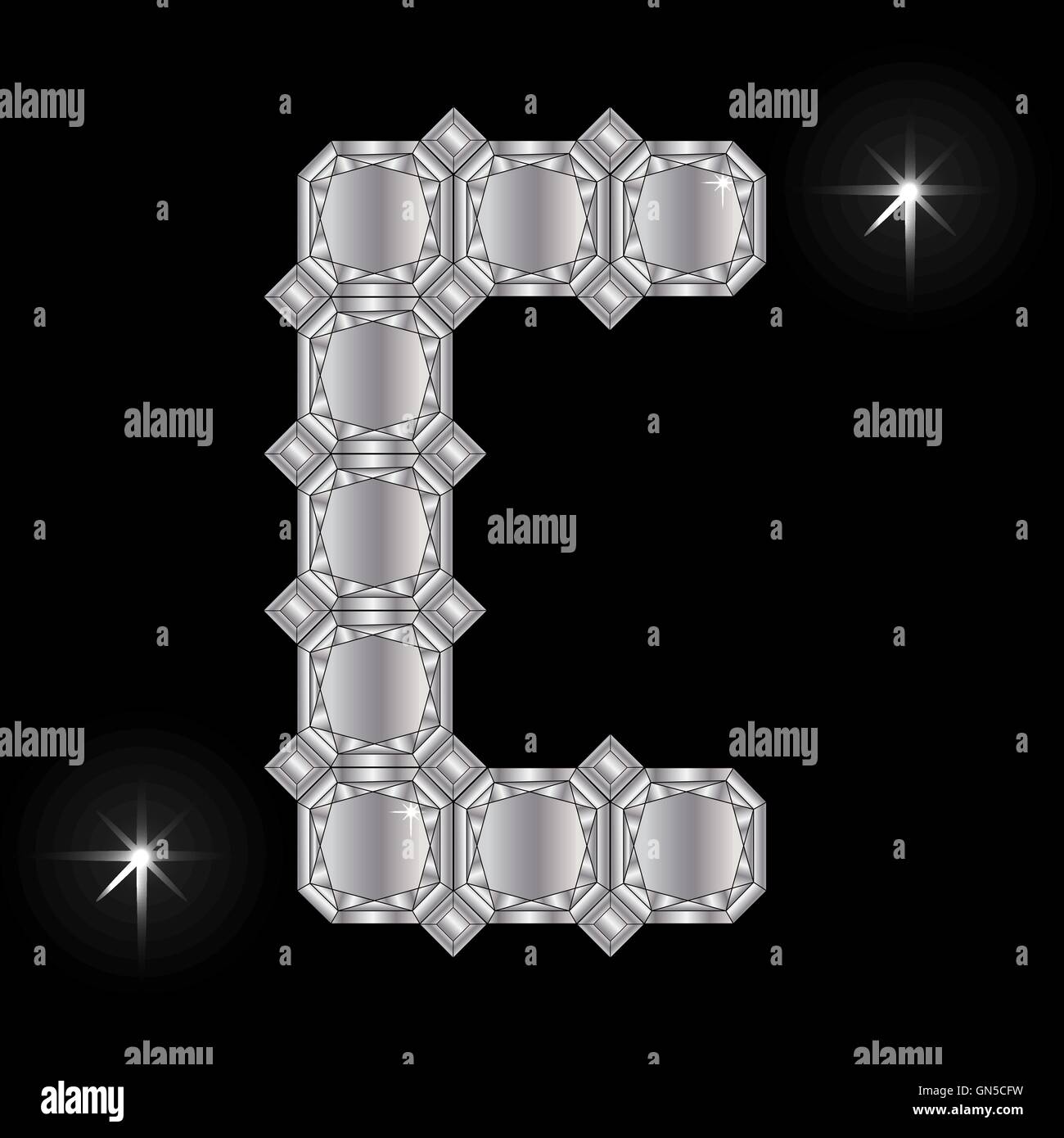 Metal letter C. Gemstone. Geometric shapes Stock Vector Image & Art - Alamy