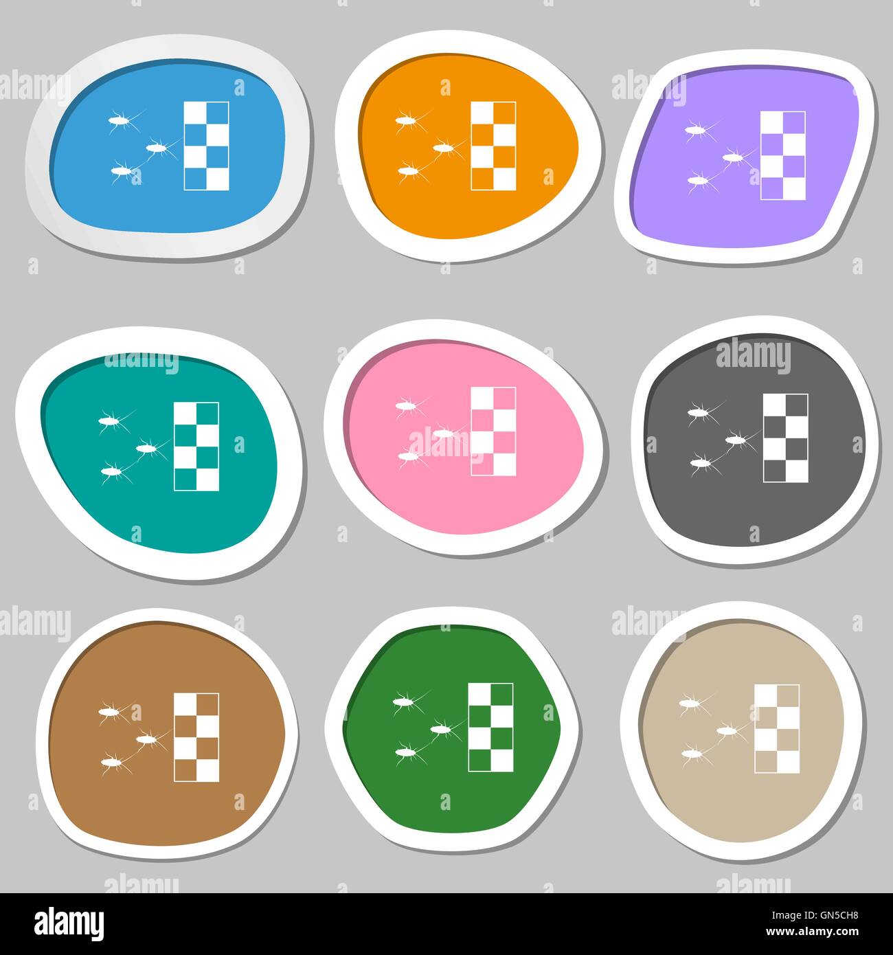 cockroach races symbols. Multicolored paper stickers. Vector Stock ...