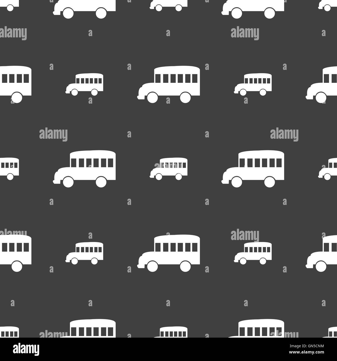 Bus icon sign. Seamless pattern on a gray background. Vector Stock ...