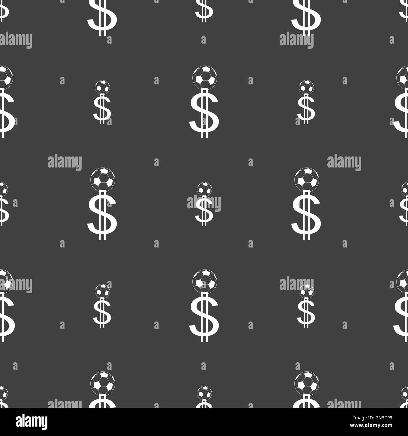 betting on football, Money Collector, bookmaker icon sign. Seamless ...