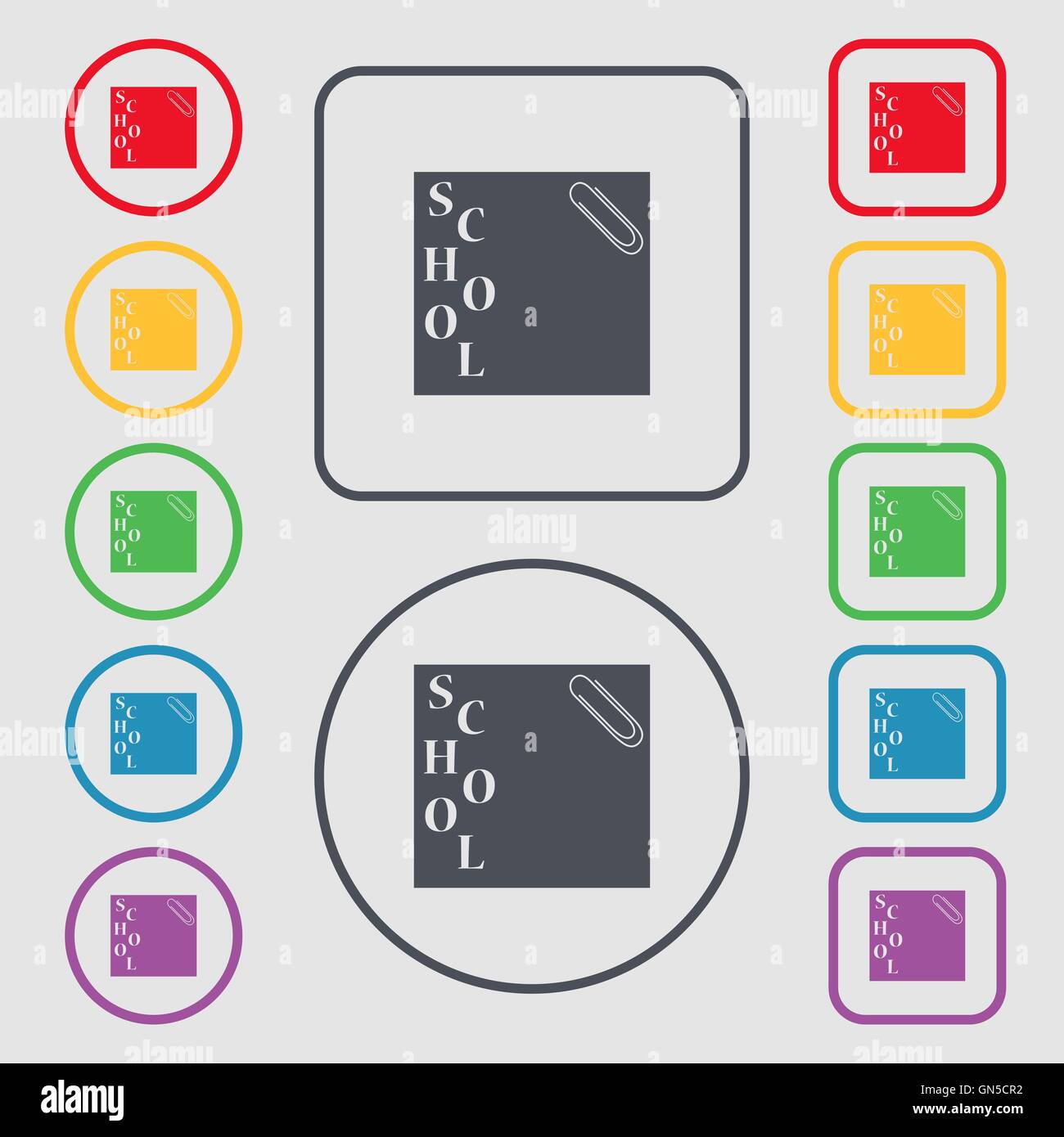 reminder sticker, note icon sign. symbol on the Round and square ...