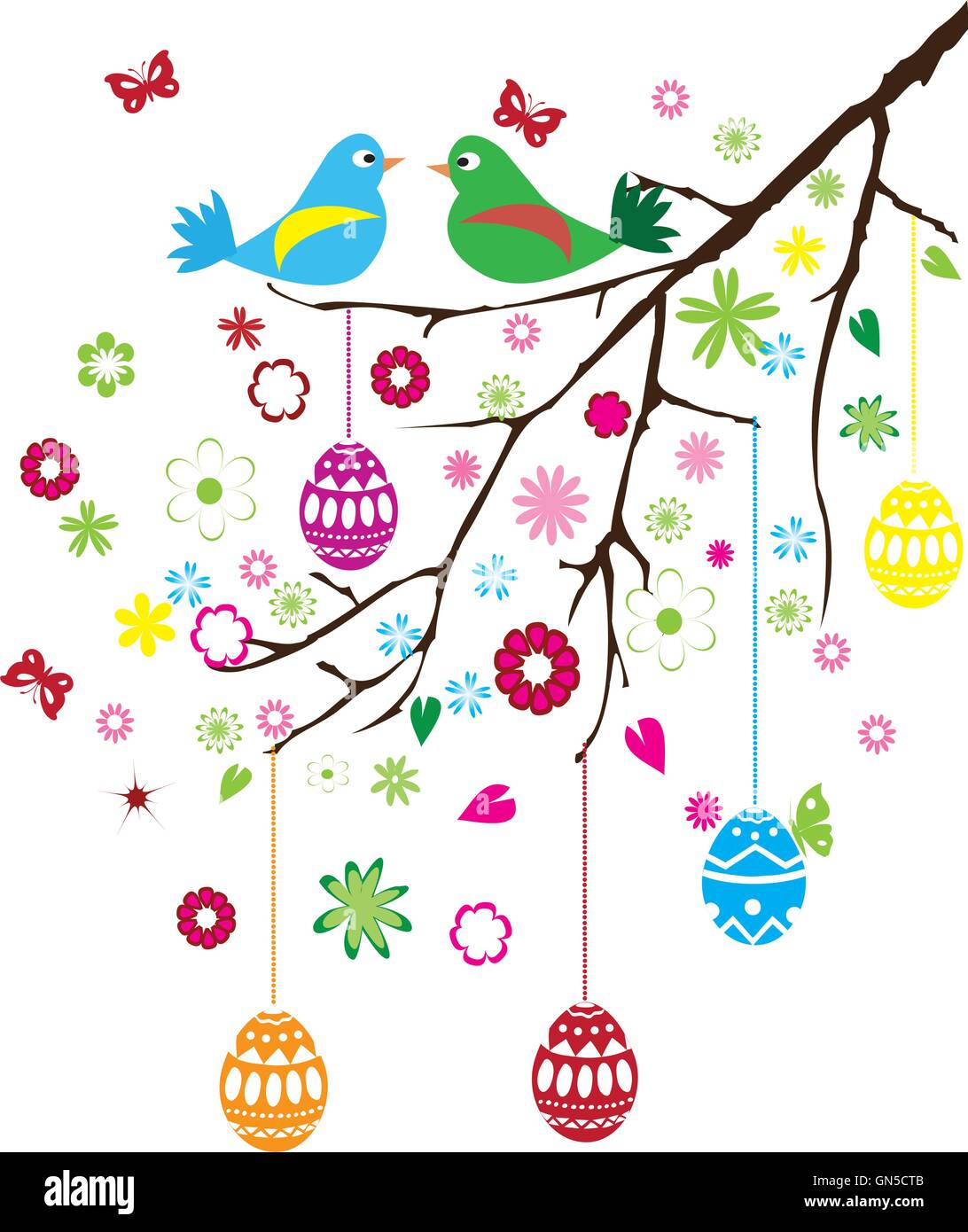 Easter Branch Vector Stock Vector Image & Art - Alamy