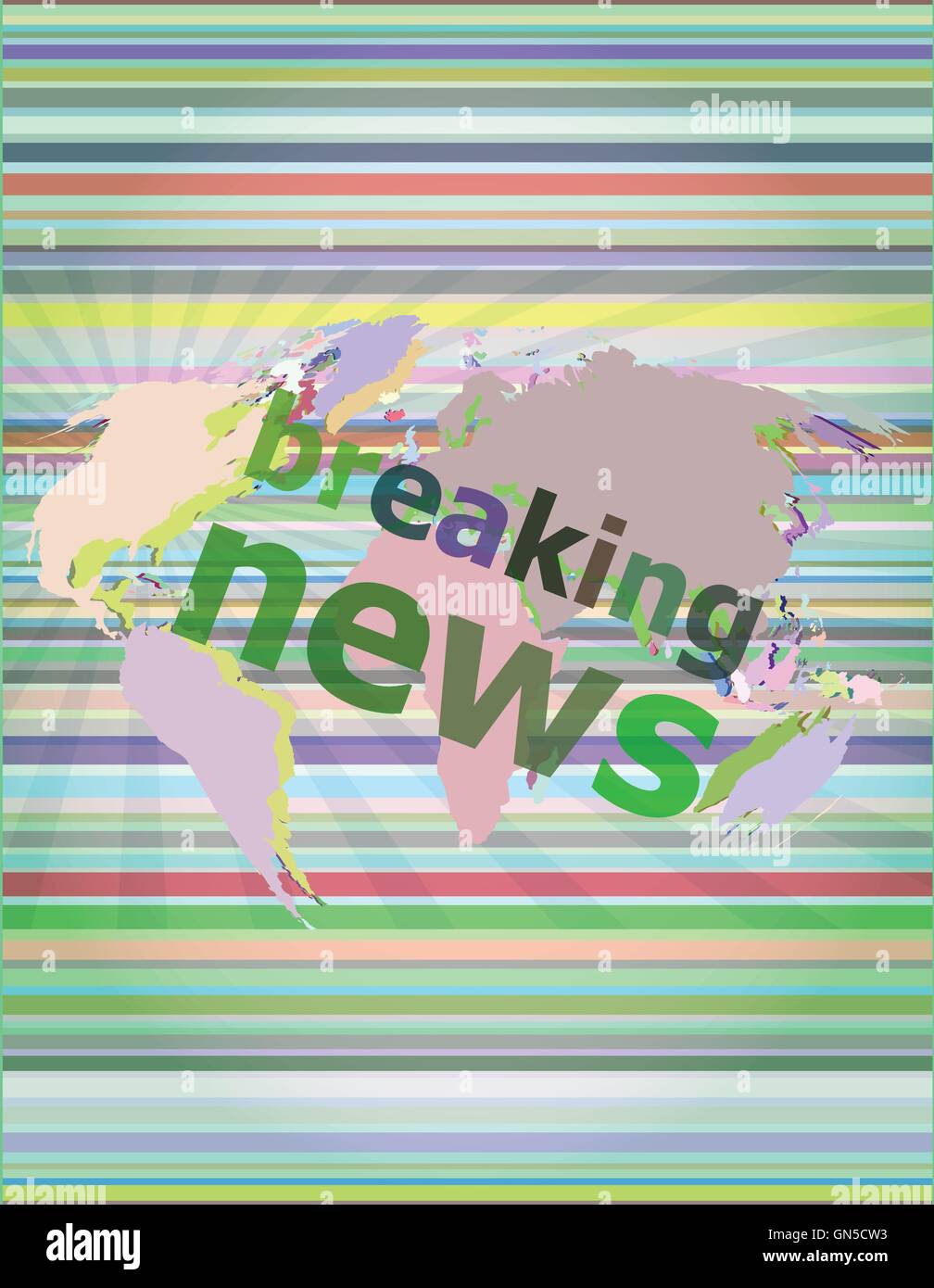 News and press concept: words breaking news on digital screen vector ...