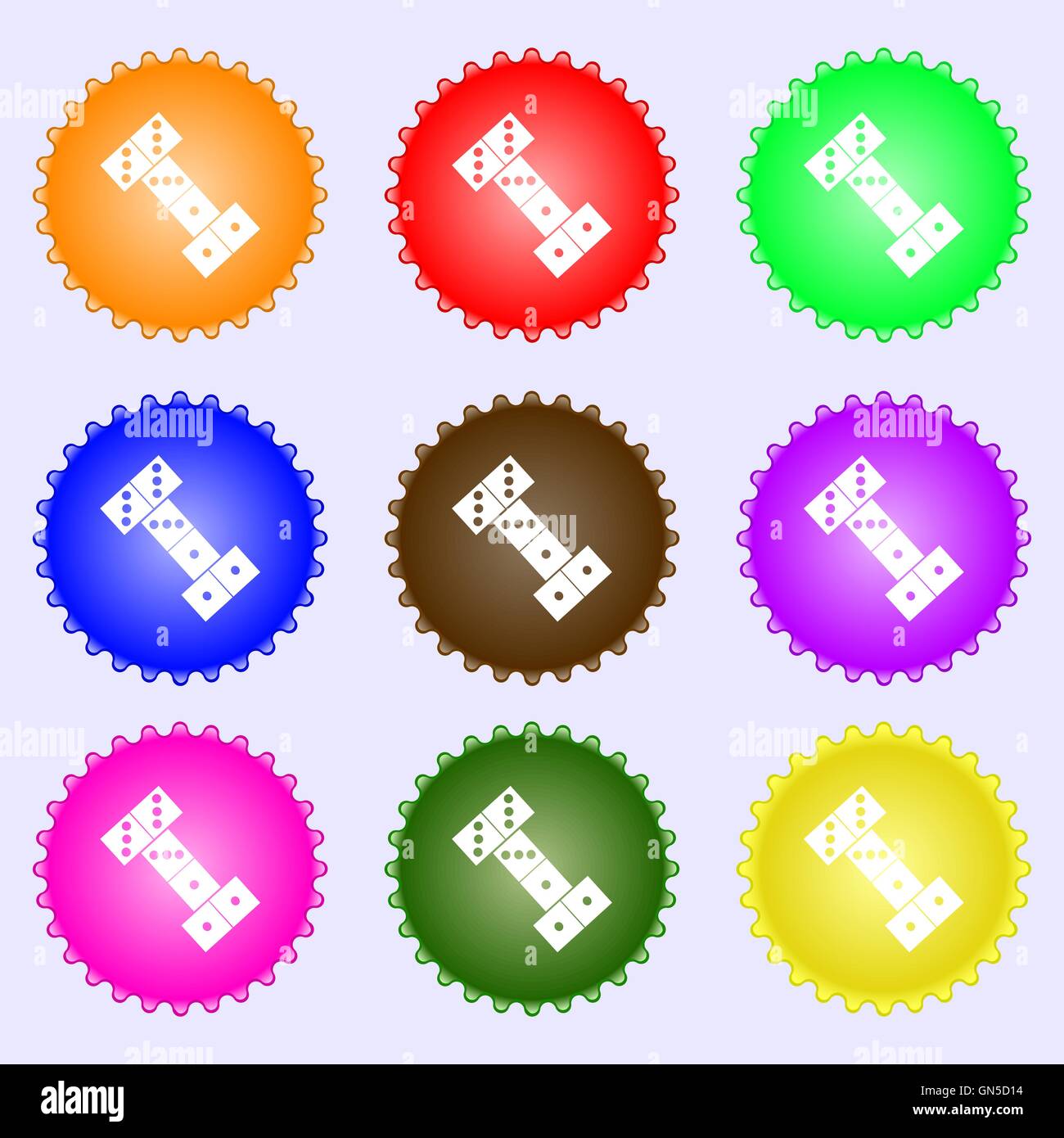 domino icon sign. Big set of colorful, diverse, high-quality buttons ...