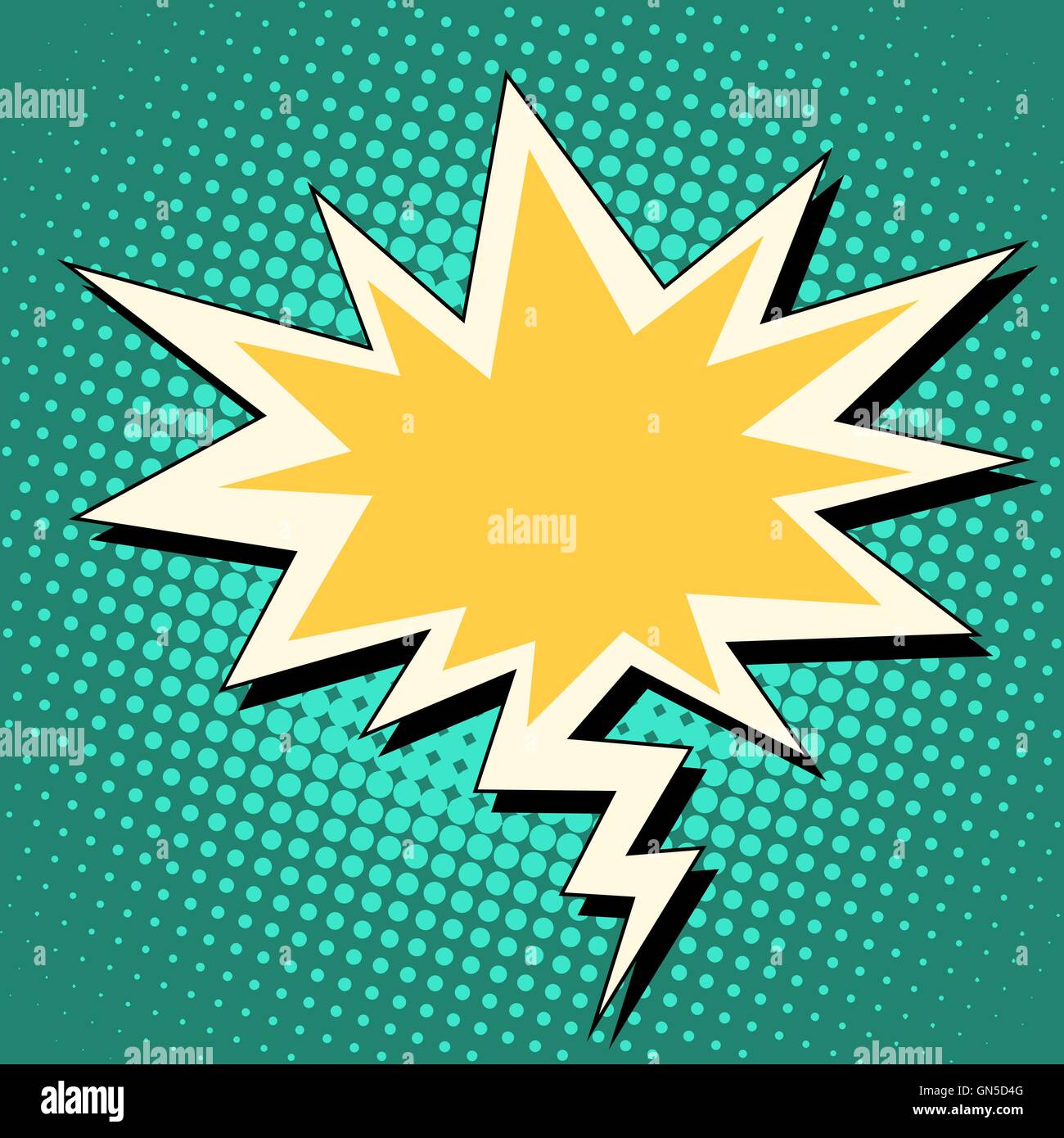 explosion and lightning comic bubble retro background for text Stock ...