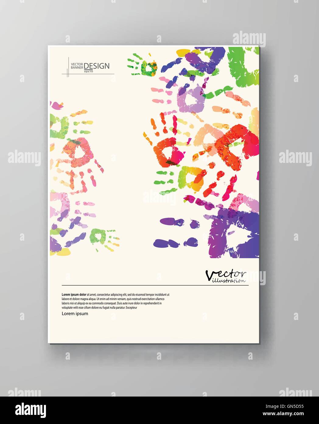 Colorful hands. Abstract border background Stock Vector Image & Art - Alamy