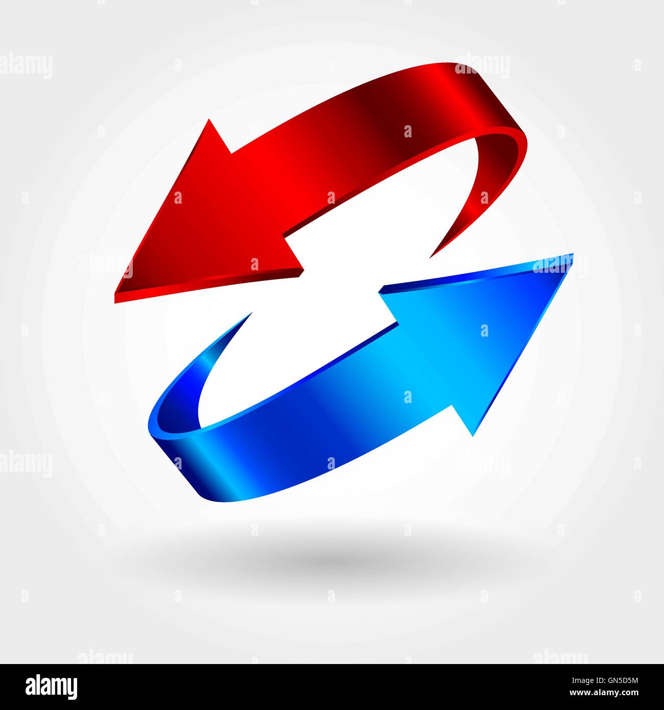 Red and blue arrows are moving towards. Arrows sign Stock Vector Image ...