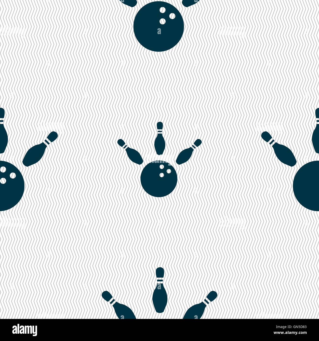 bowling icon sign. Seamless pattern with geometric texture. Vector ...