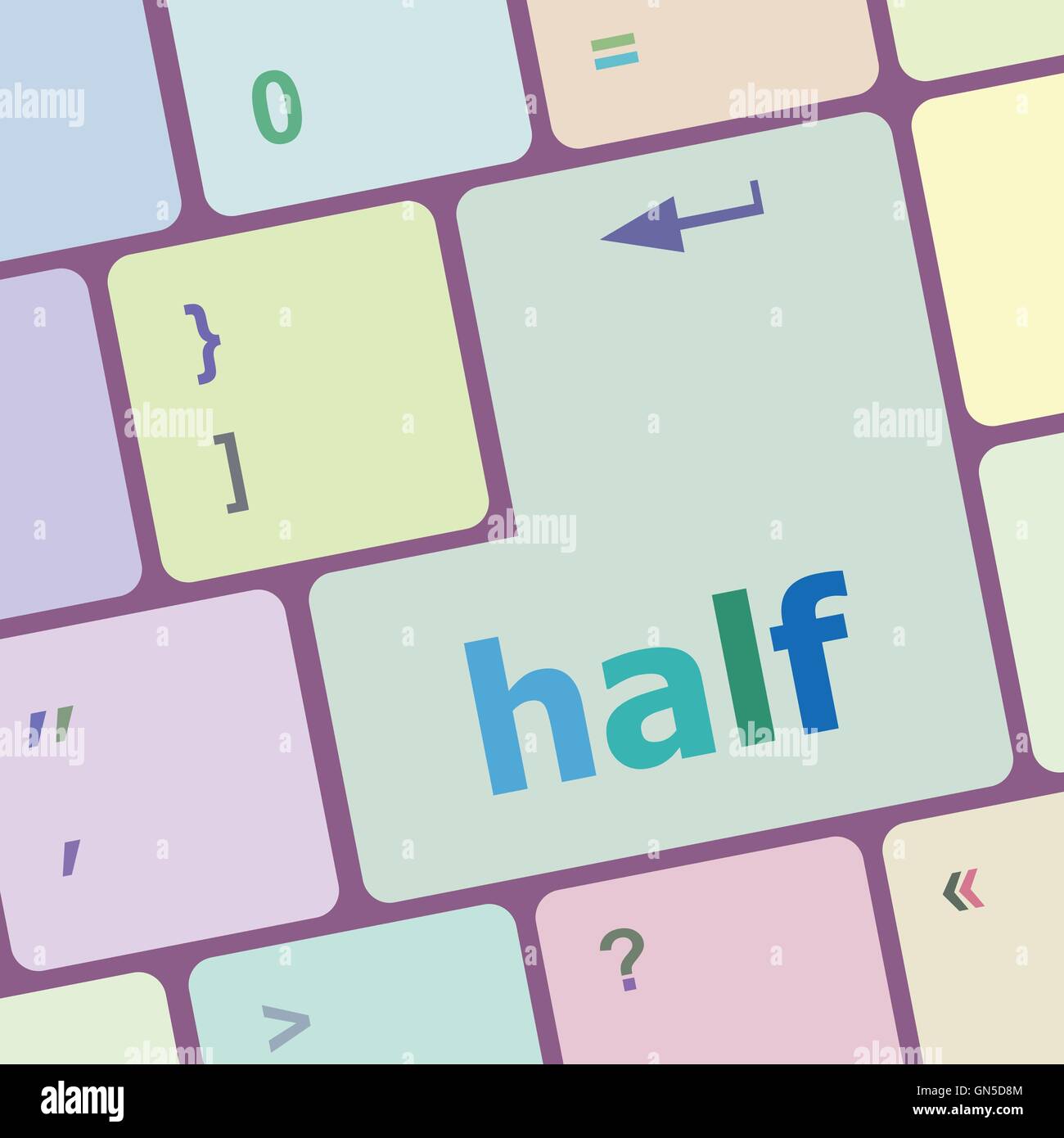 half word on computer pc keyboard key vector illustration Stock Vector ...