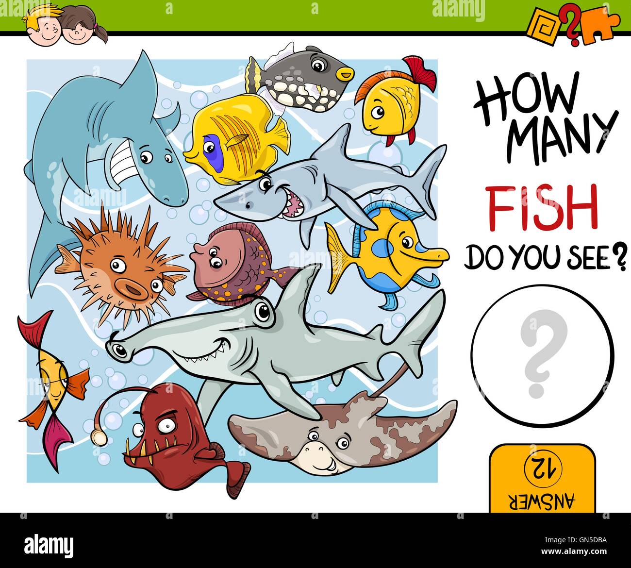 counting fish preschool task Stock Vector Image & Art - Alamy