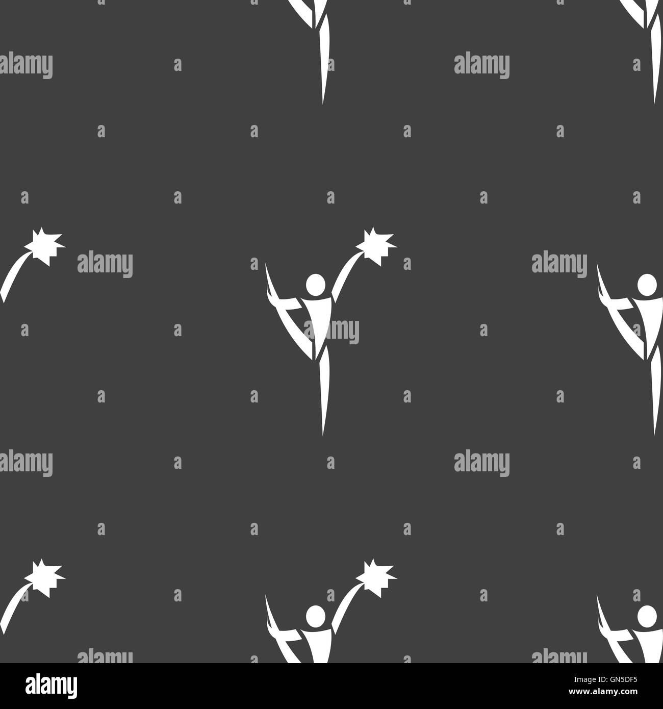 cheerleader icon sign. Seamless pattern on a gray background. Vector ...