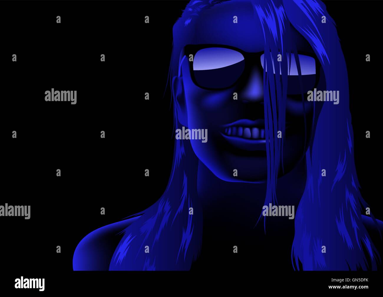 Blue Female Face Stock Vector Image & Art - Alamy