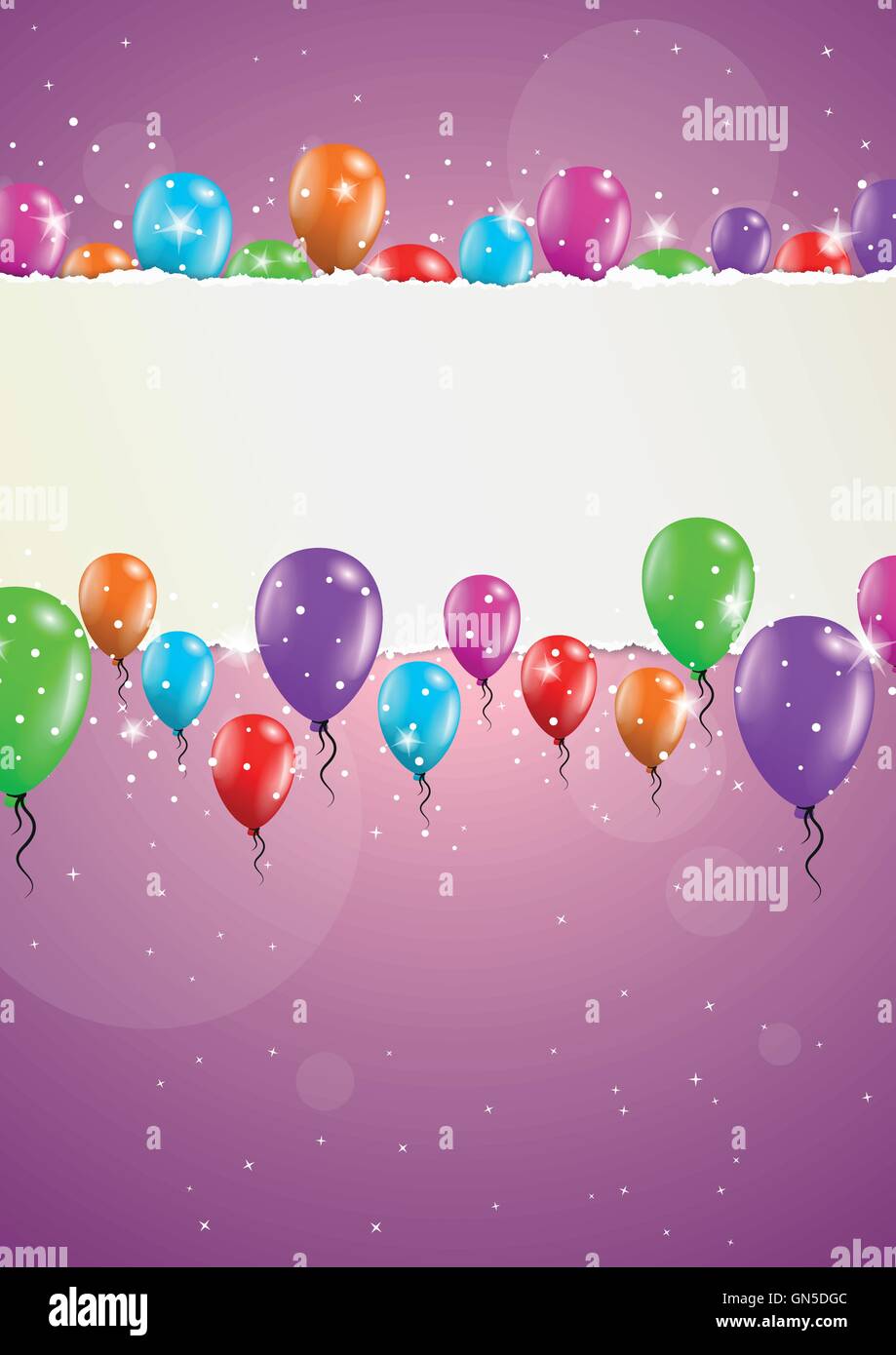 backgroud with balloons and torn paper Stock Vector Image & Art - Alamy