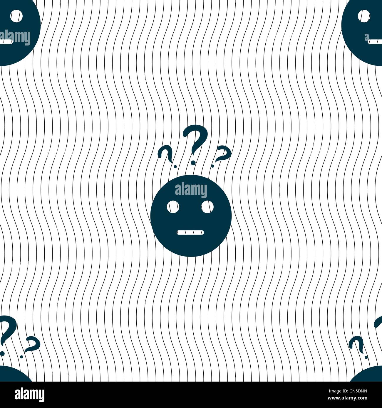 question mark and man, incomprehension icon sign. Seamless pattern with ...