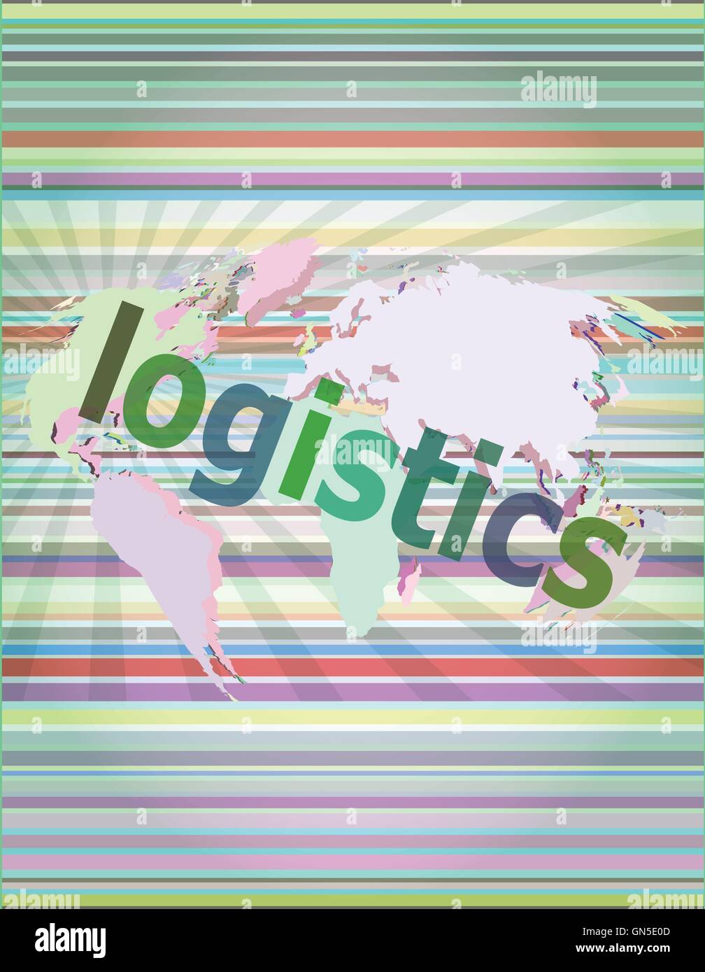 business concept: logistics word on digital screen vector illustration ...