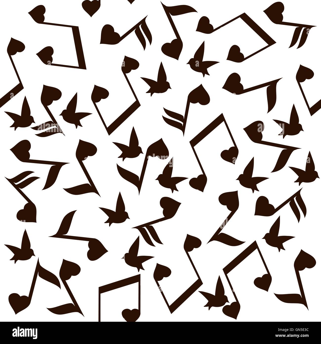 Music note notes hearts Stock Vector Images - Alamy