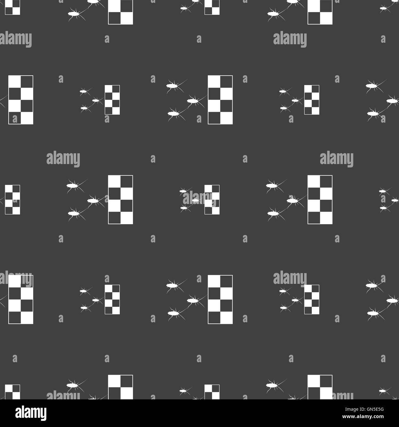 cockroach races icon sign. Seamless pattern on a gray background ...