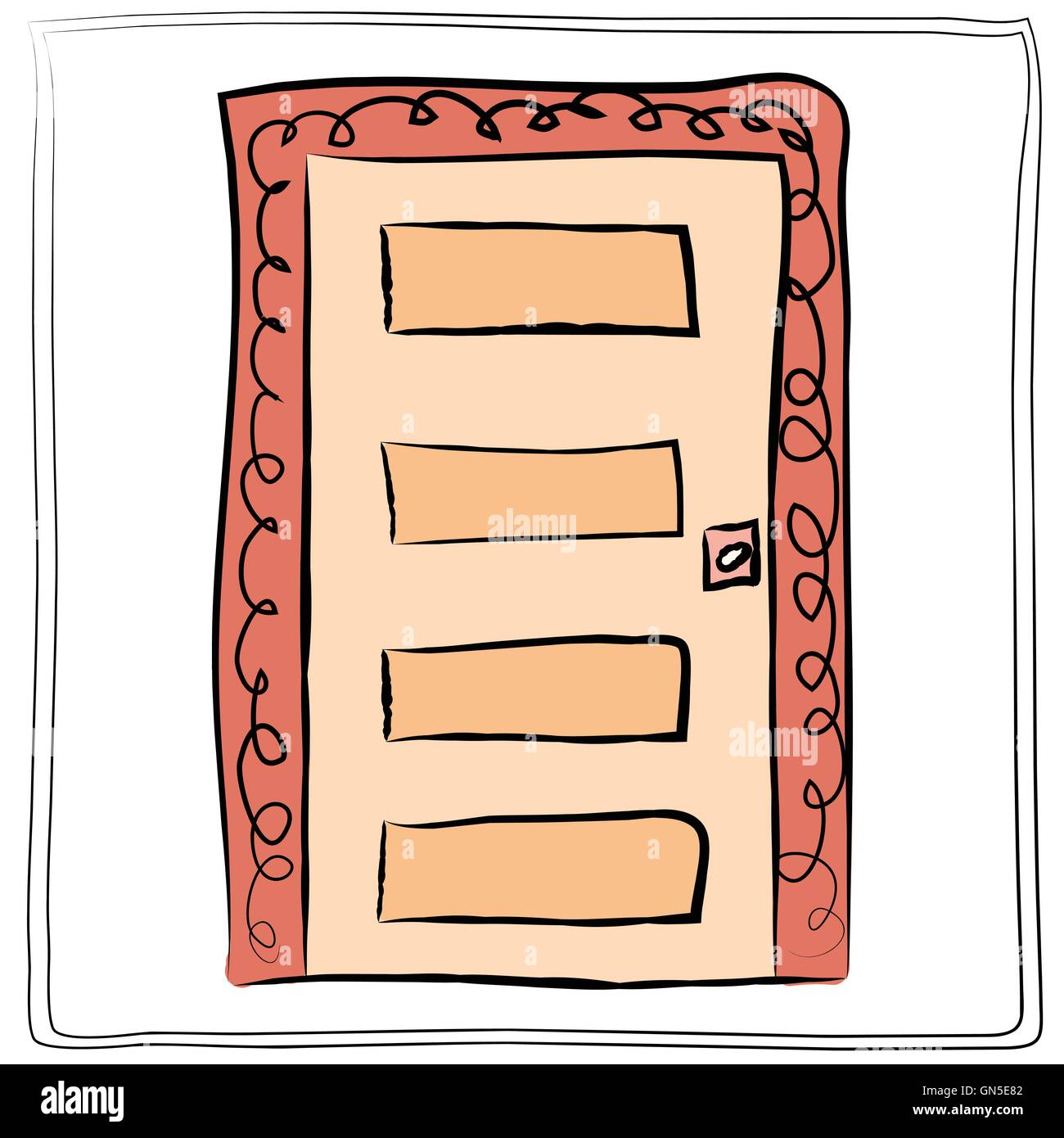 Old door icon, isolated illustration vector. Close up wooden doo Stock ...