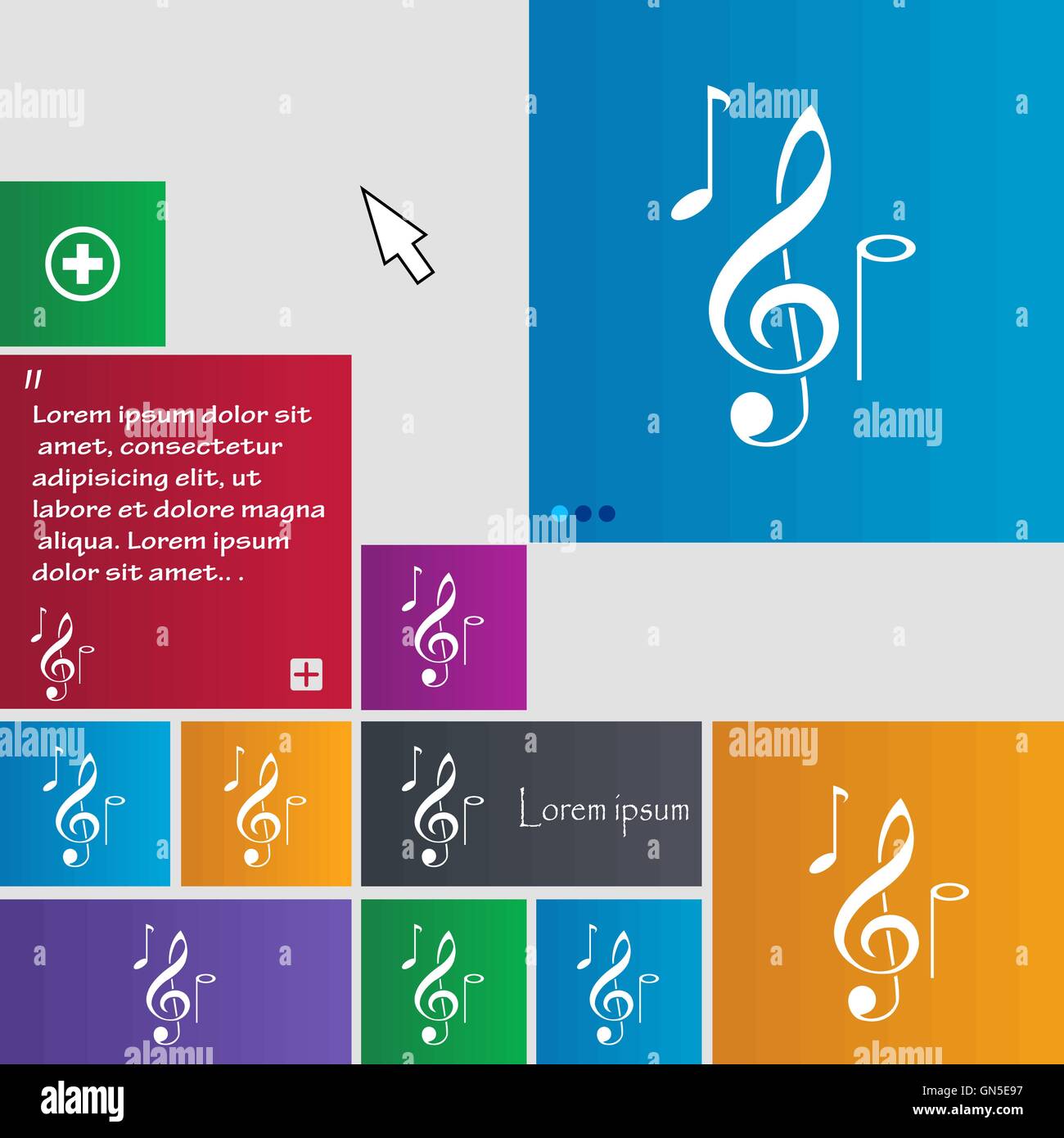 musical notes icon sign. buttons. Modern interface website buttons with ...