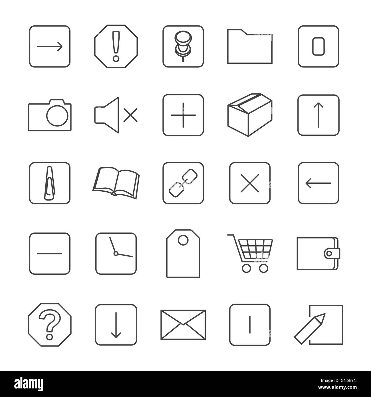 Icons of thin lines, vector illustration Stock Vector Image & Art - Alamy